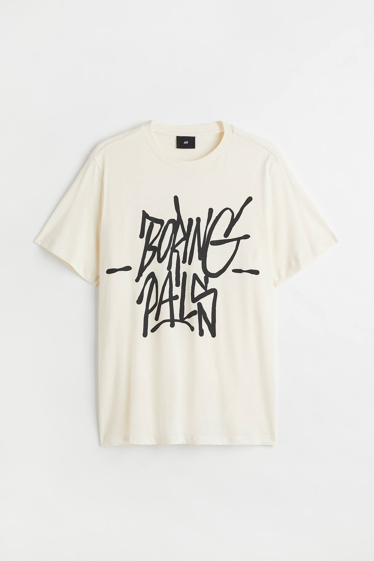 Áo thun in hình Regular Fit - Màu kem/Boring Pals - Men | H&M VN