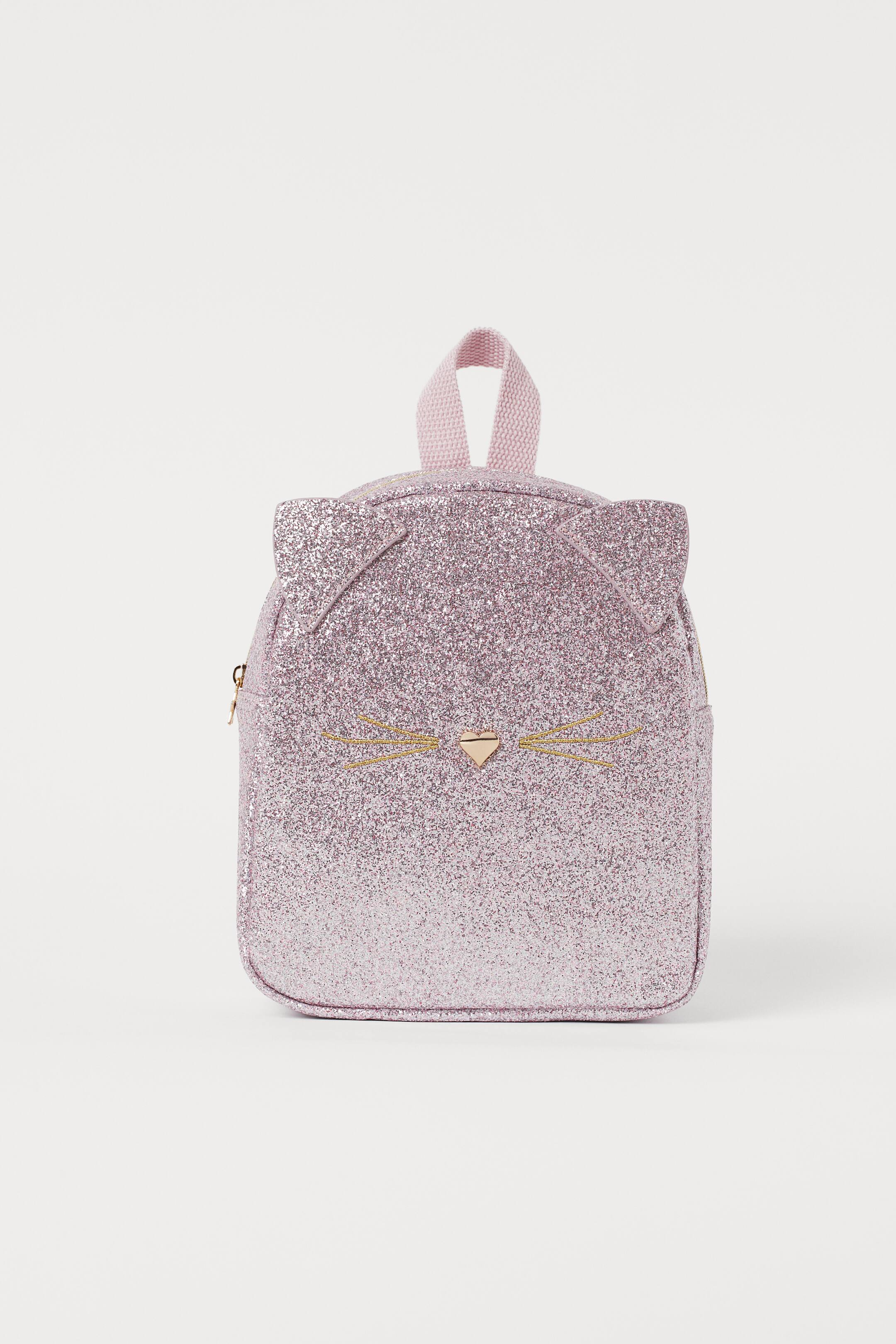 Glittery mini backpack - Light pink/Cat - Kids | H&M HK