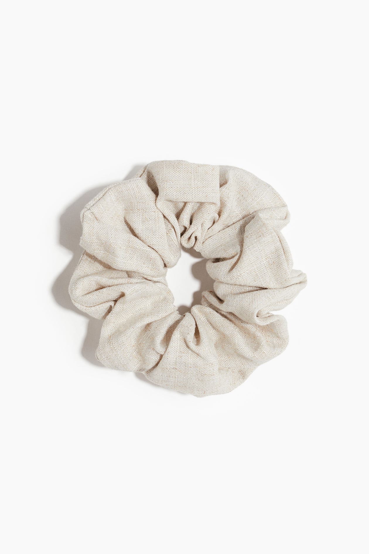 Linen-Blend Scrunchie - Light beige melange - Ladies | H&M US