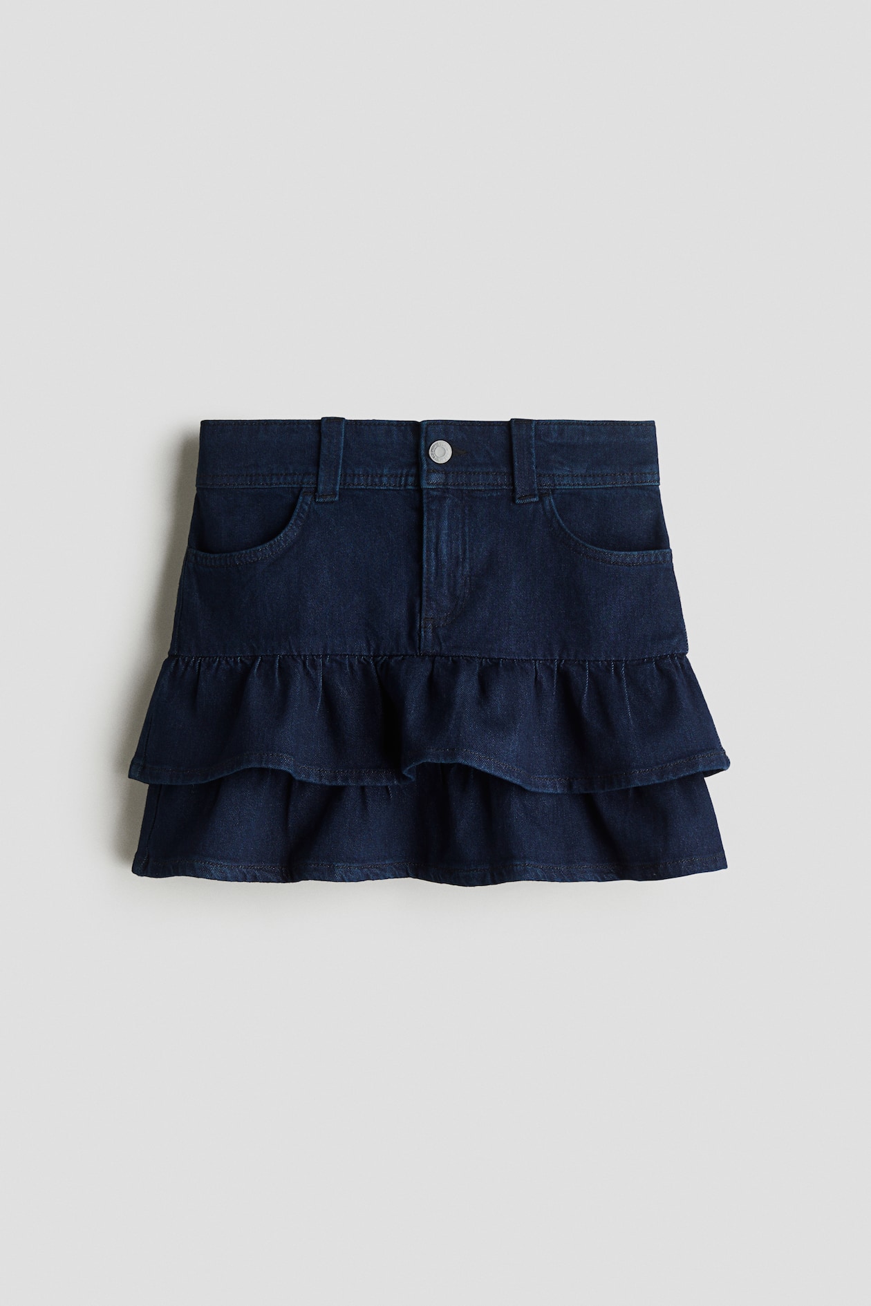 Dark denim blue Denim Ruffle Skirt for kids | H&M CA