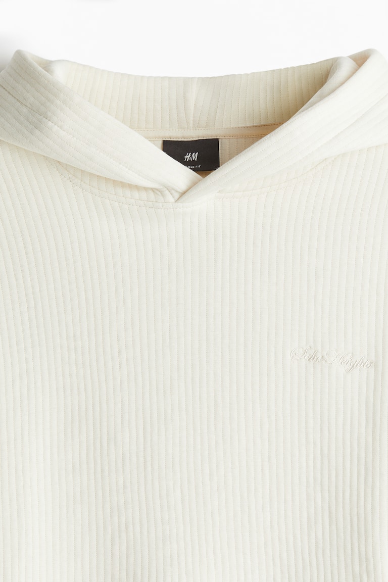 Men’s Cream Loose Fit Ribbed Hoodie | H&M US