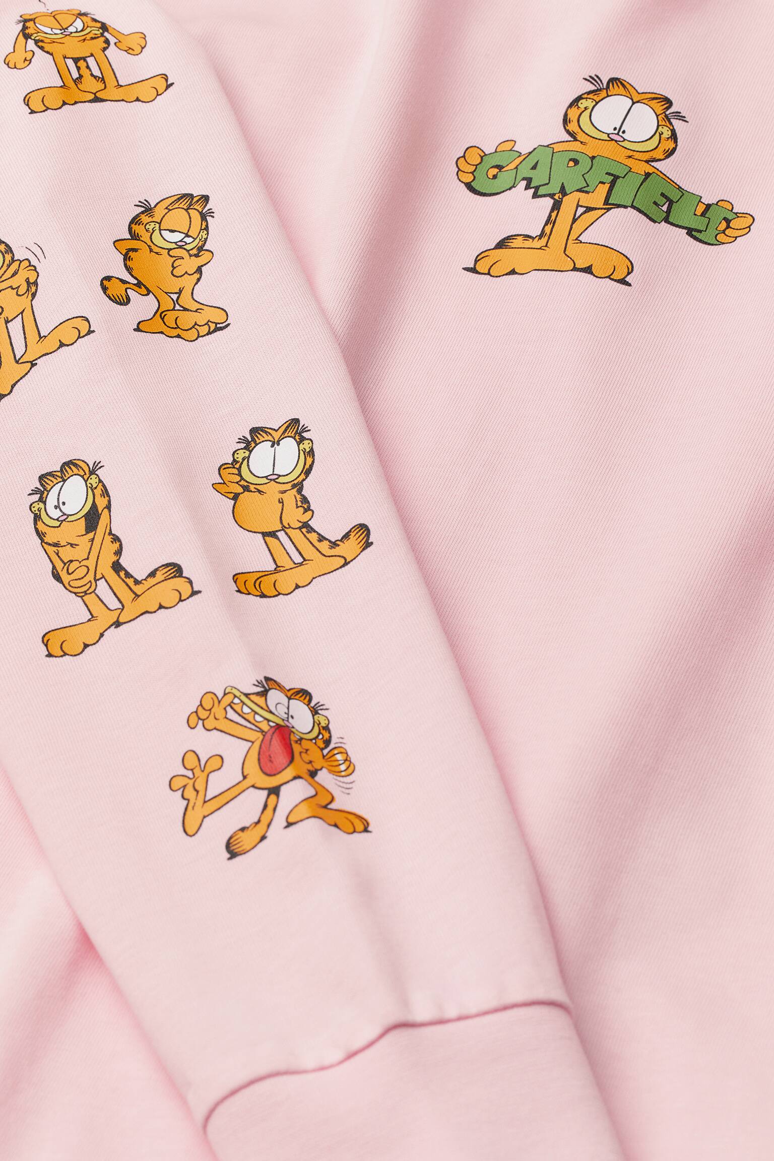 Printed jersey top - Round neck - Long sleeve - Pink/Garfield - Men | H ...