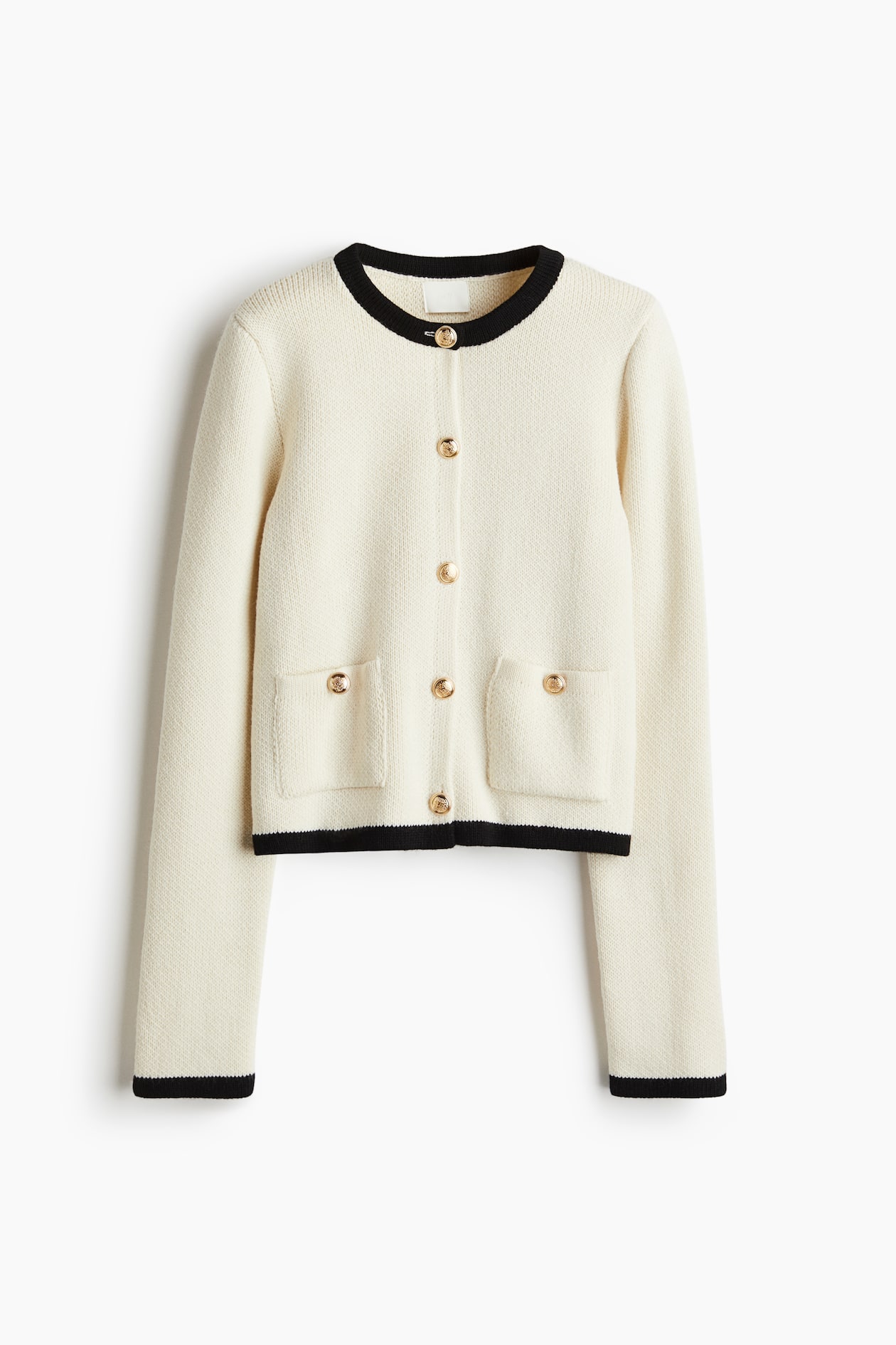 Women's Cream/Black Pocket-detail cardigan | H&M GB