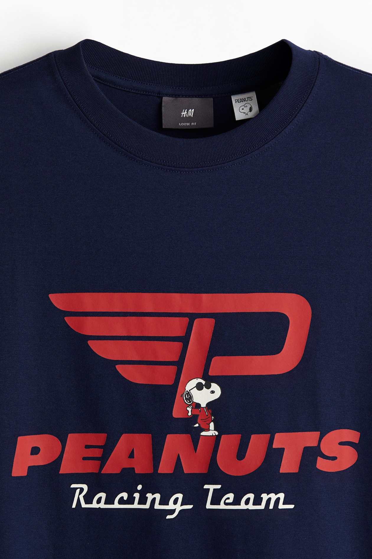 Loose Fit Printed T-shirt - Navy blue/Peanuts - Men | H&M IN