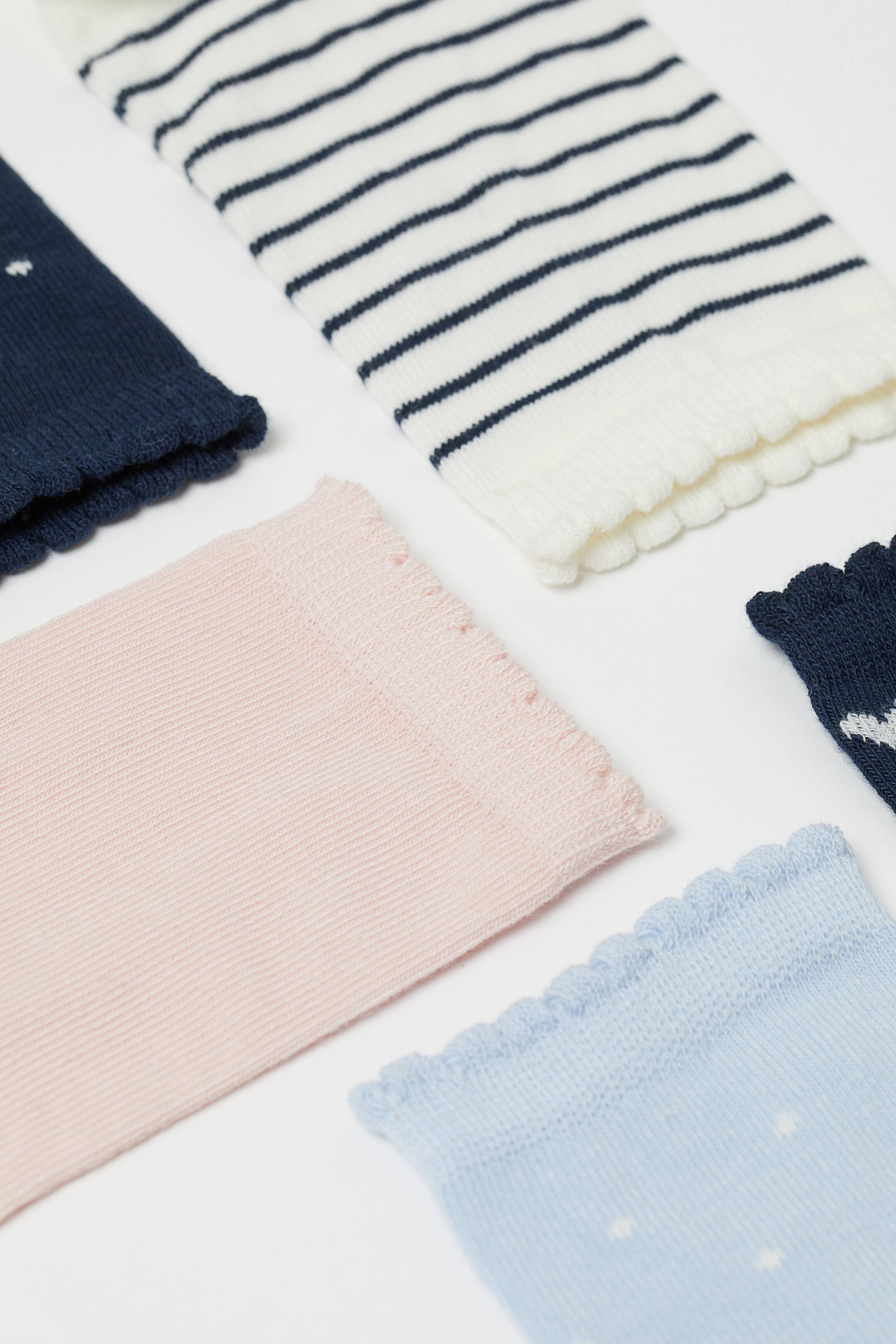 7-pack strumpor - Vit/Mörkblårandig - BARN | H&M SE