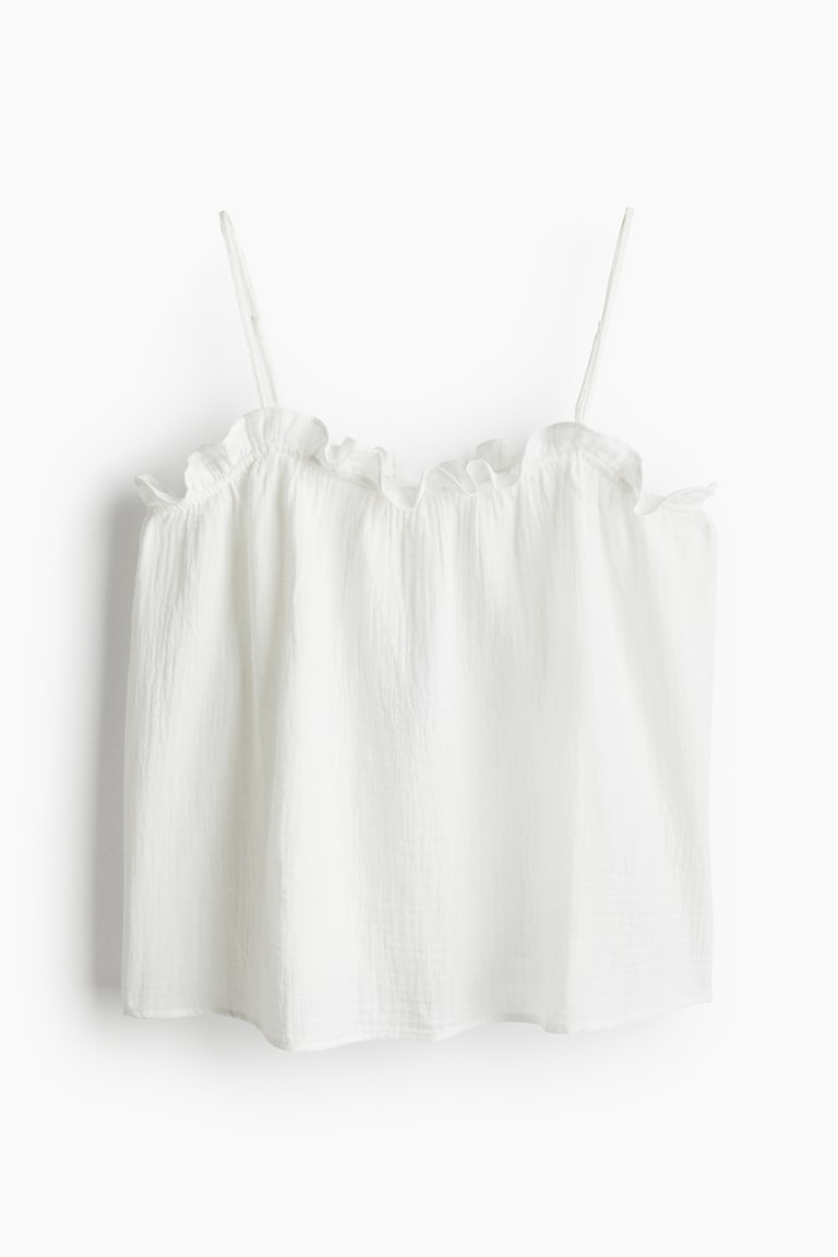 Top de tirantes con olanes - Blanco - Ladies | H&M MX