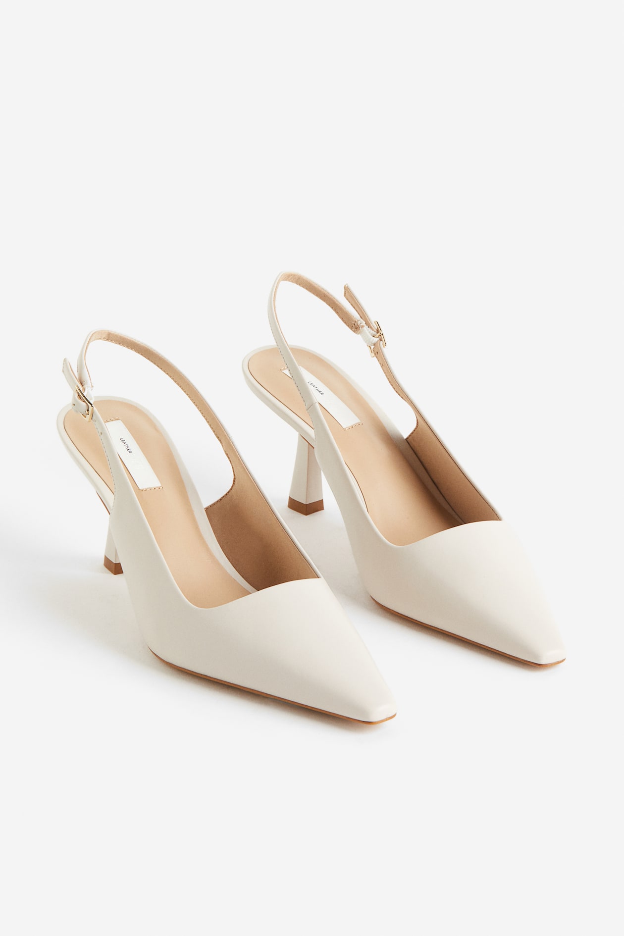 Women's Cream Leather slingbacks | H&M GB