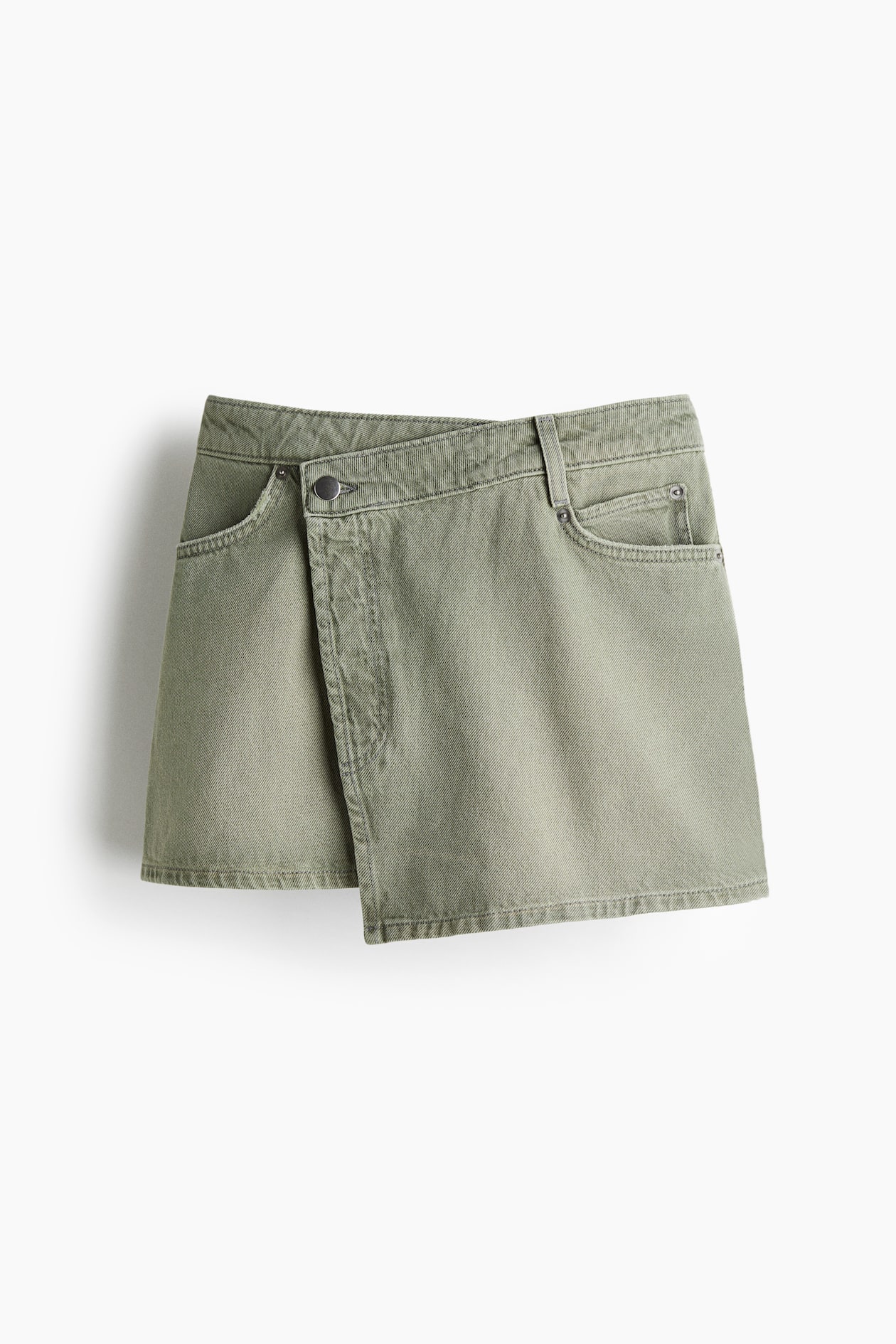 Denim overslagrok - Grijsgroen - DAMES | H&M NL