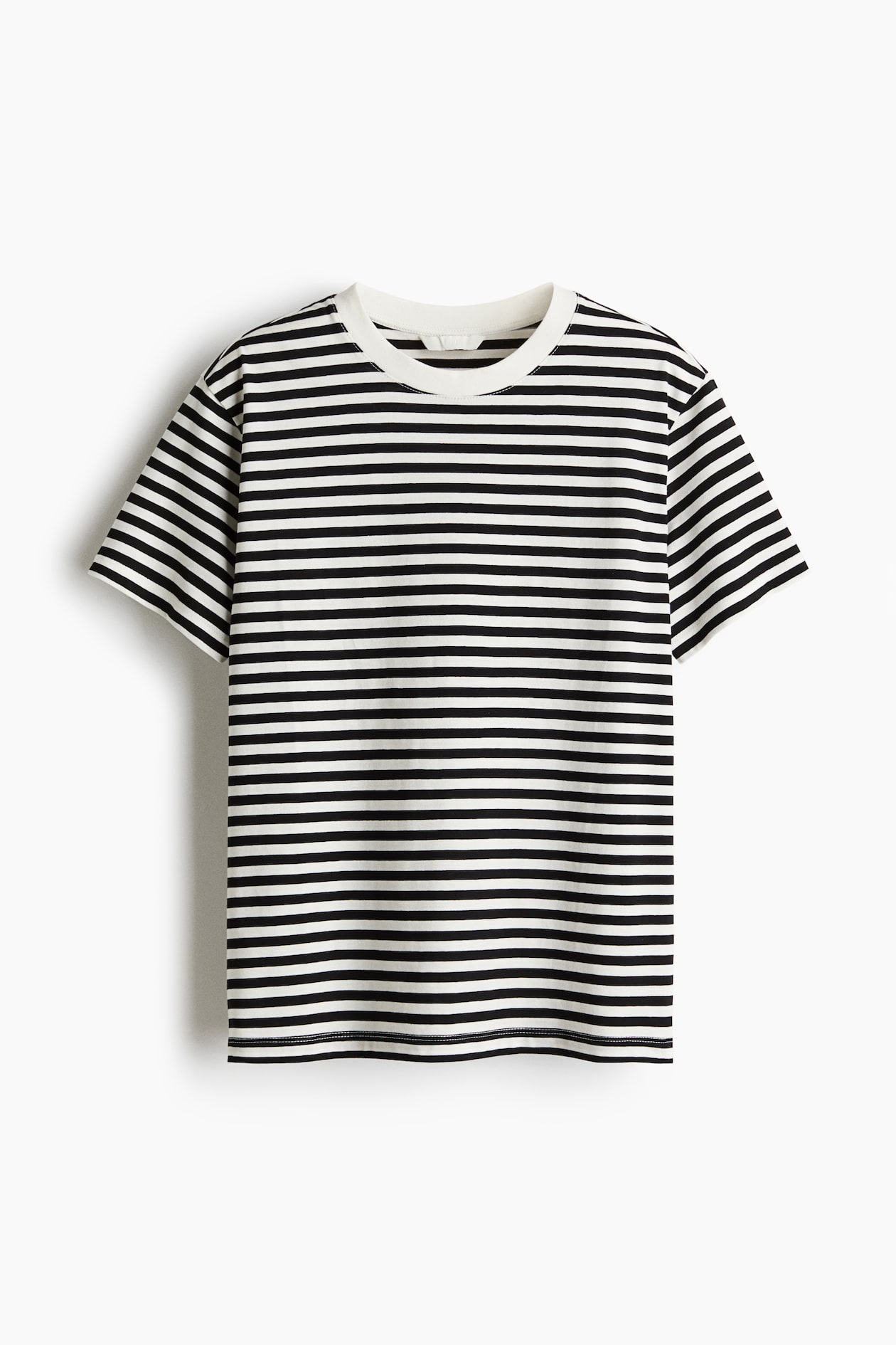 T-shirt en coton - Noir/rayures blanches - FEMME | H&M FR