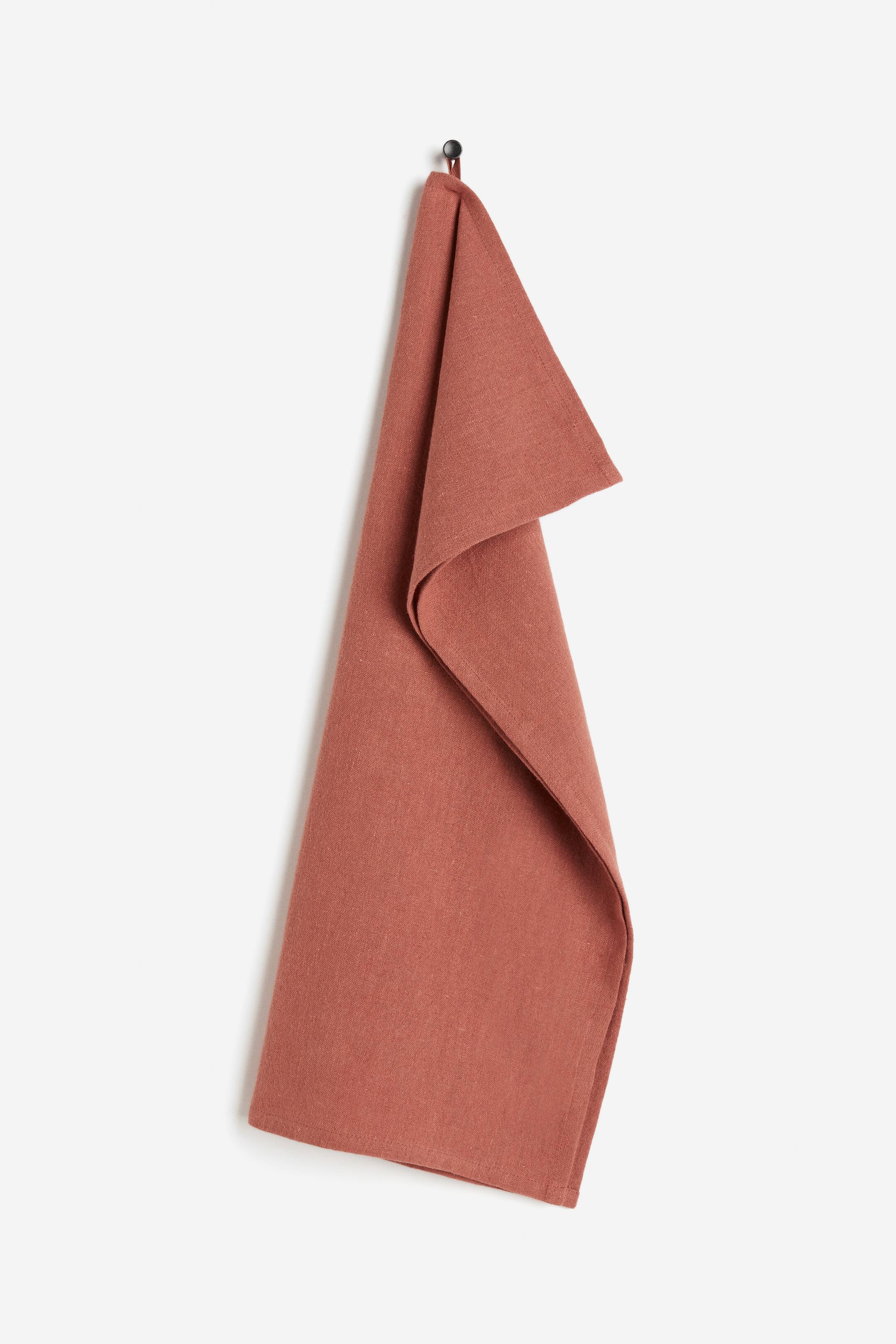 Linen-blend Tea Towel - Light rust red - Home All | H&M CA