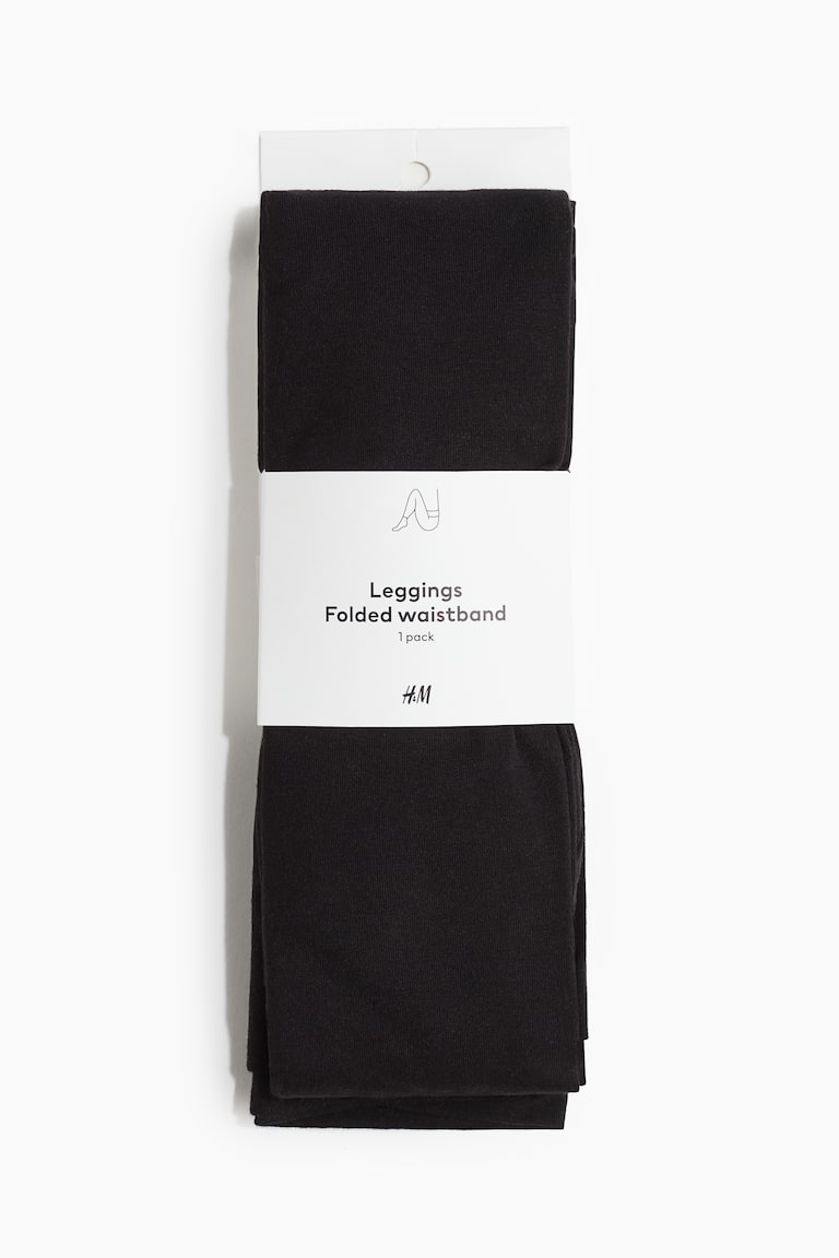 Women's Black Folded-waistband leggings | H&M GB