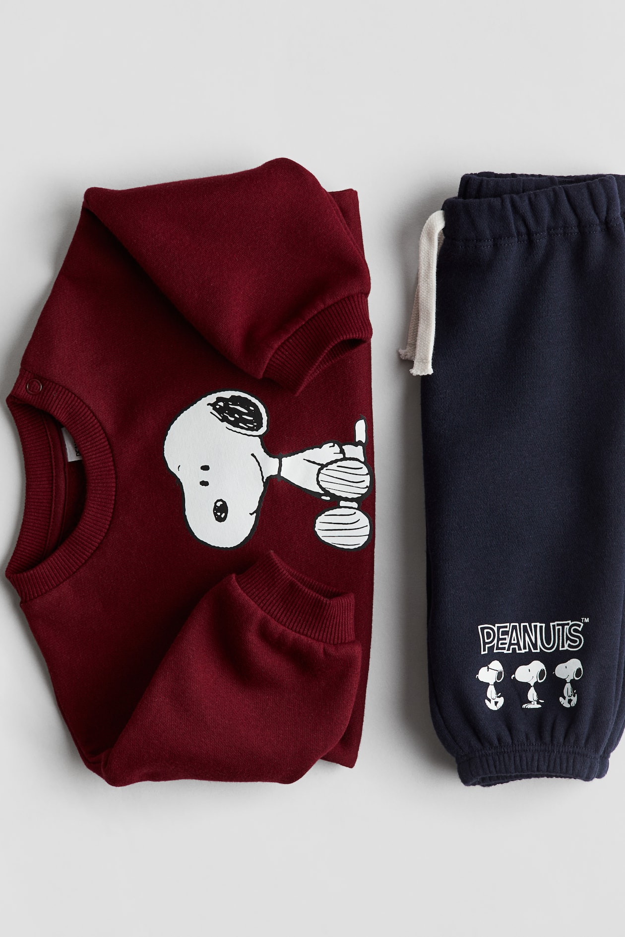 Dark red/Snoopy 2-piece Set with Motif for kids | H&M US