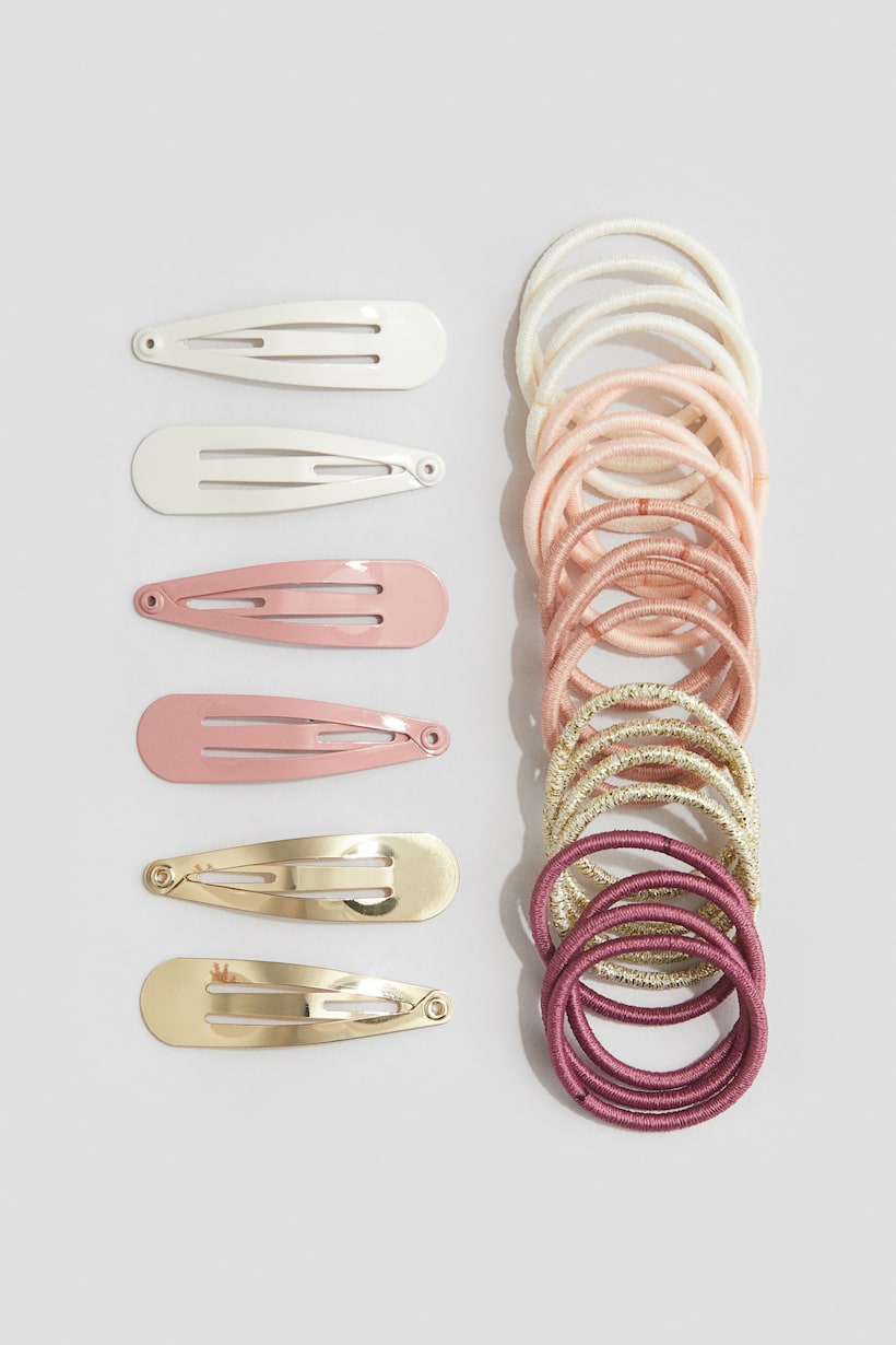 - Hair Elastics and Clips - Pink/gold-colored - Kids | H&M US