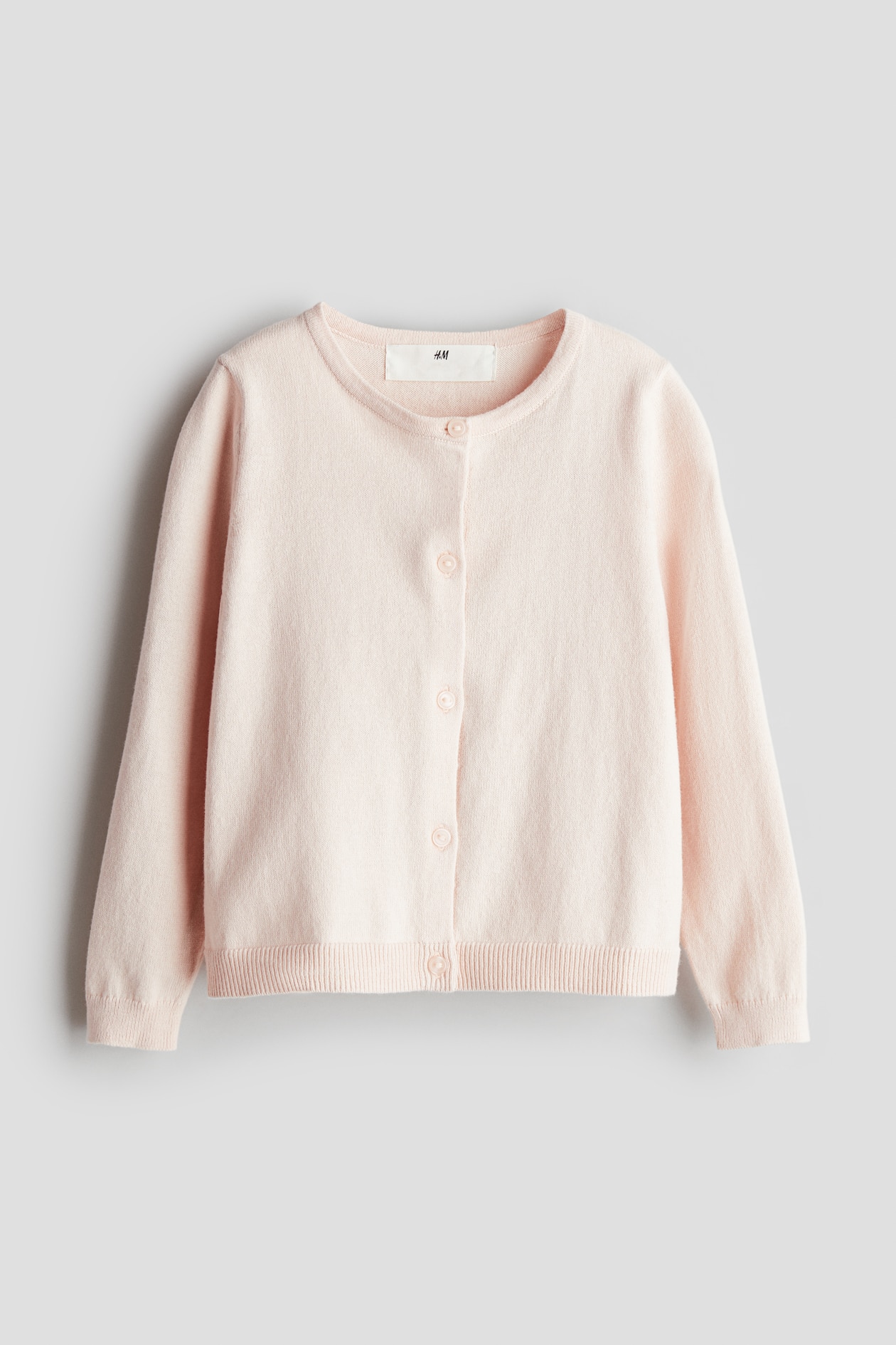 Fine-Knit Cotton Cardigan - Powder pink - Kids | H&M US
