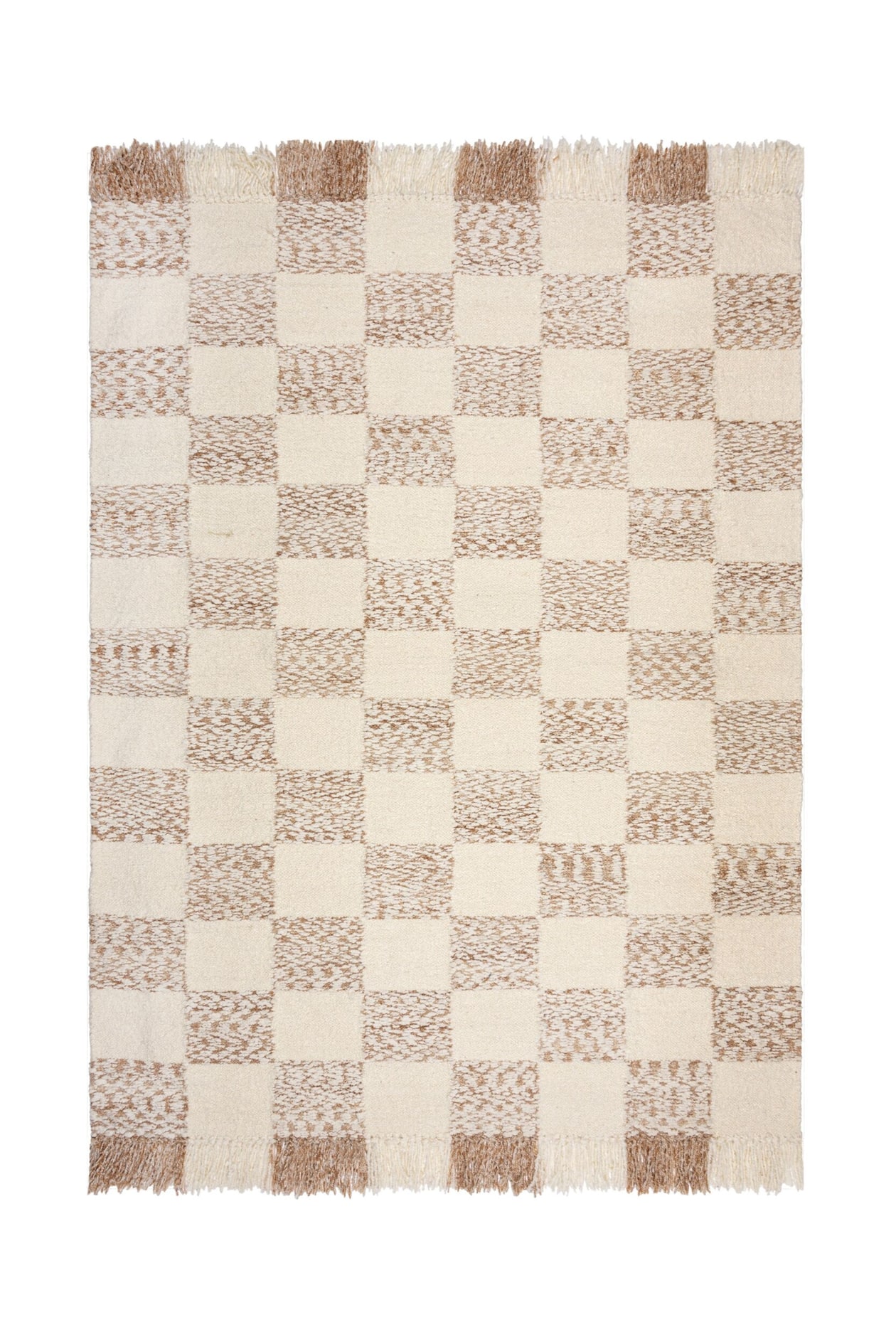 Eric Cotton Blend Checkerboard Rug - Beige/natural - Flair Rugs - Home ...