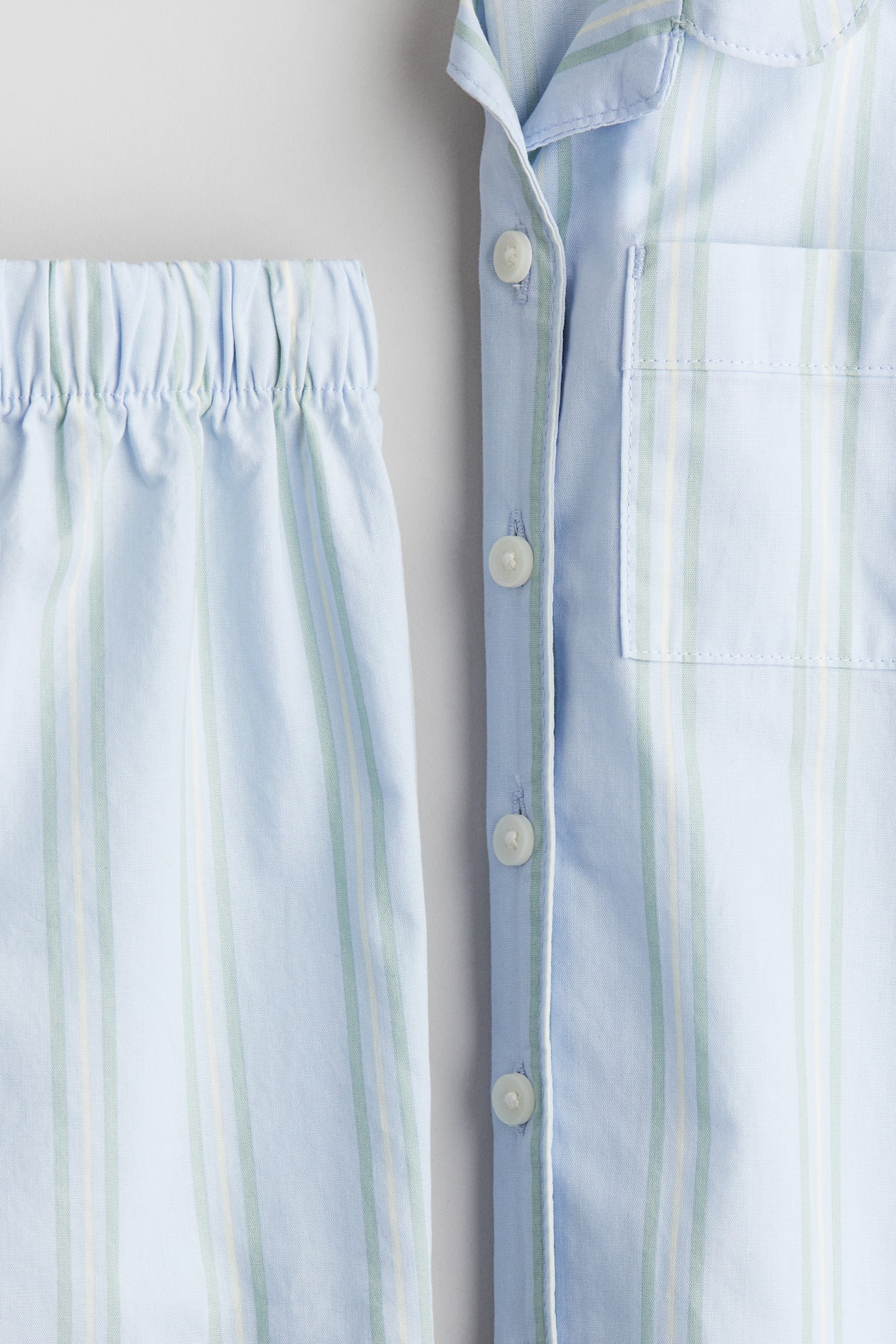 Pyjamas i bomull - Lys blå/Stripet - BARN | H&M NO