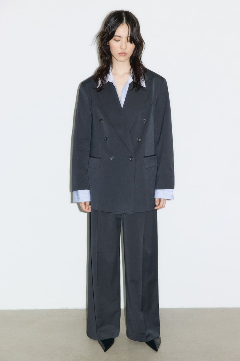 Oversized Twill Blazer - Dark gray - Ladies | H&M US