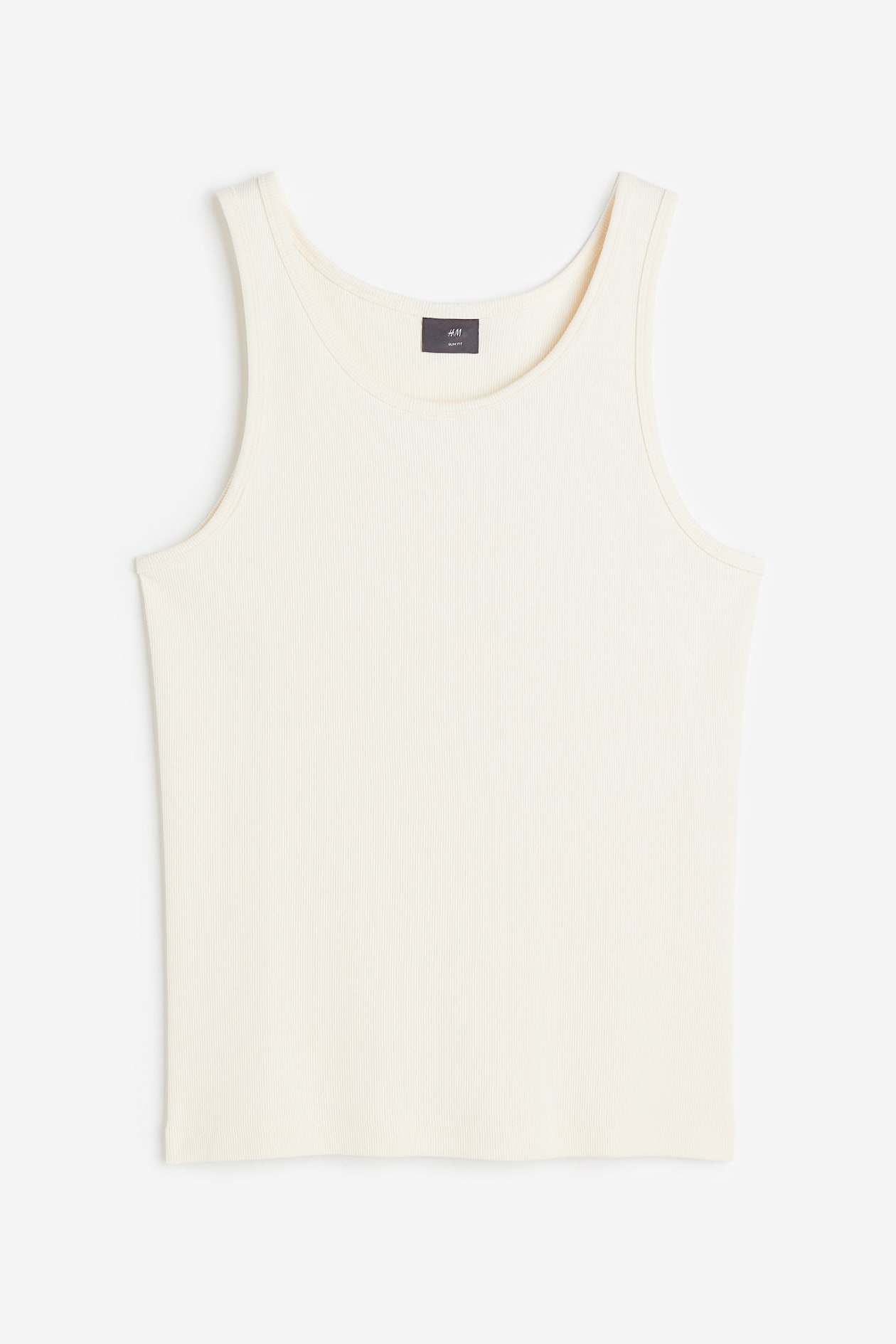 Men’s Cream Slim Fit Ribbed vest top | H&M GB