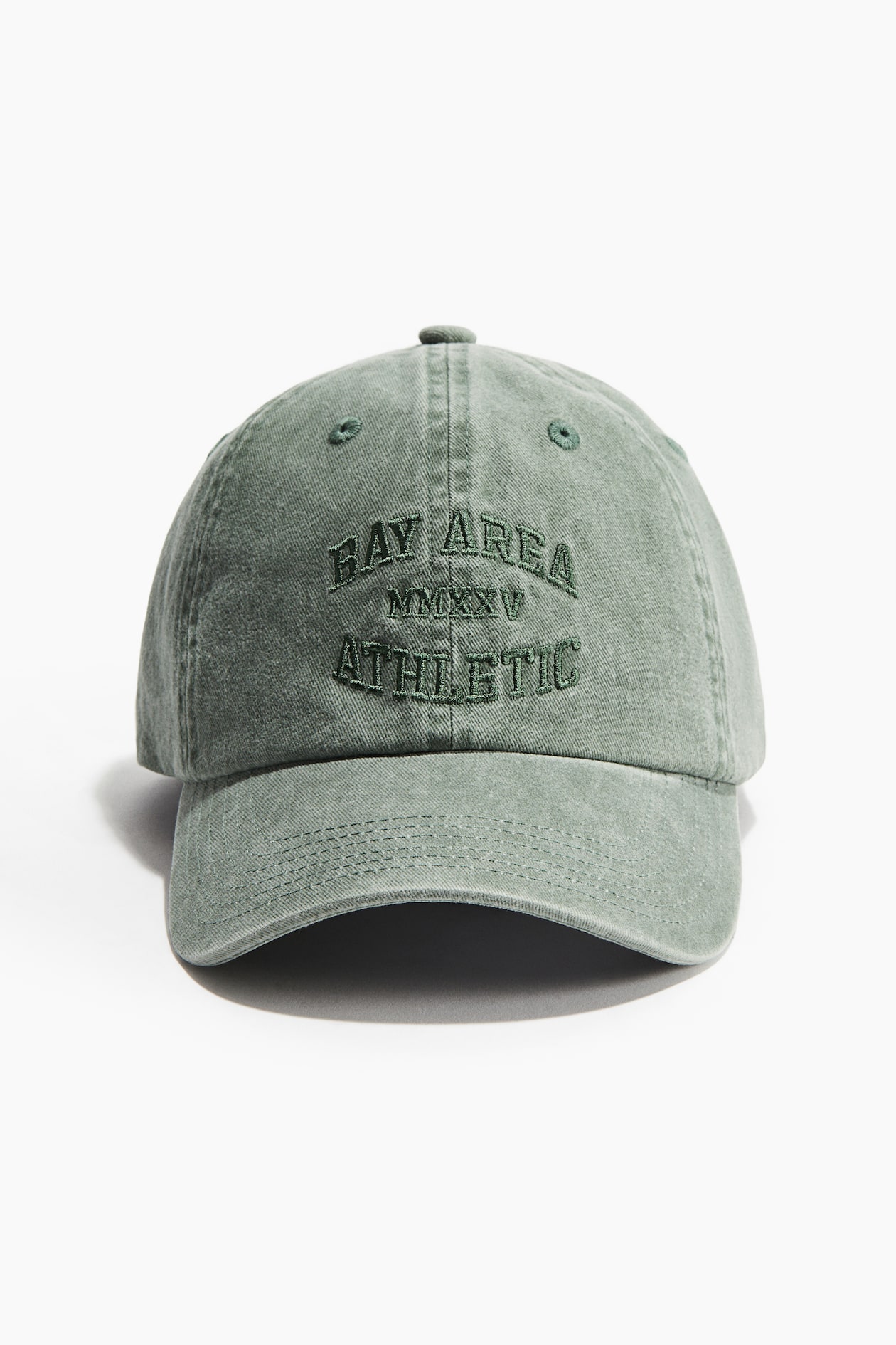 Motif-detail twill cap - Dusty green/Bay Area - Men | H&M IN