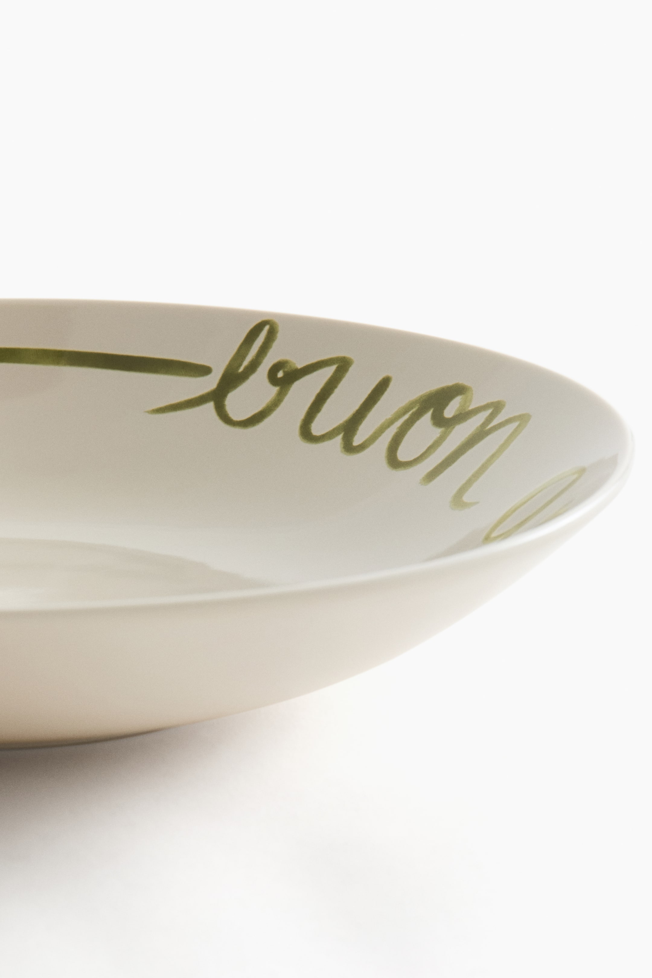 Bol de service en porcelaine - Blanc/vert - Home All | H&M FR