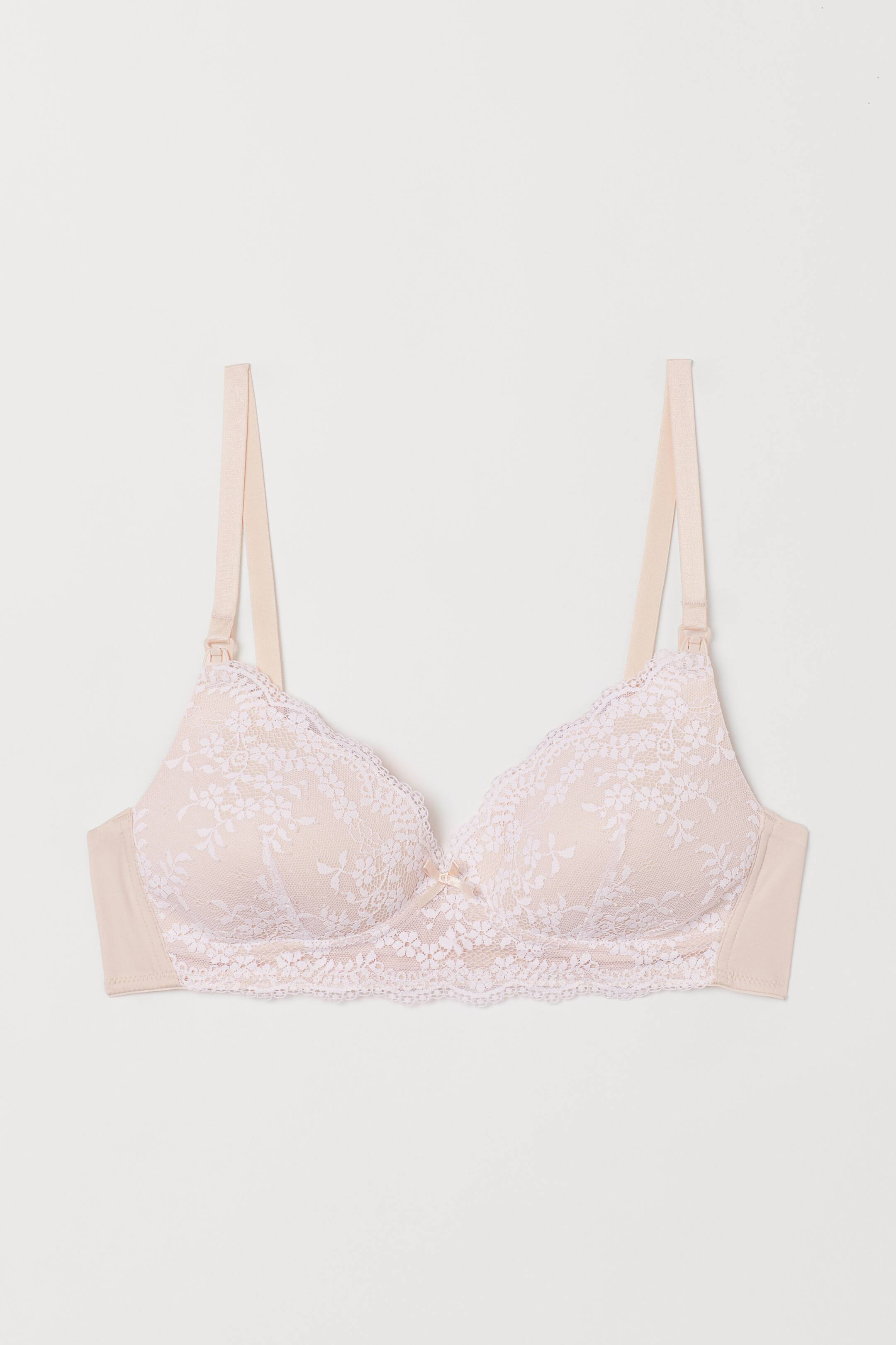 MAMA Padded Nursing Bra - Powder pink/white - Ladies | H&M CA