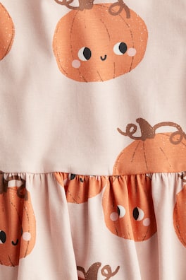 Printed Cotton Dress - Pink/pumpkins - Kids | H&M US