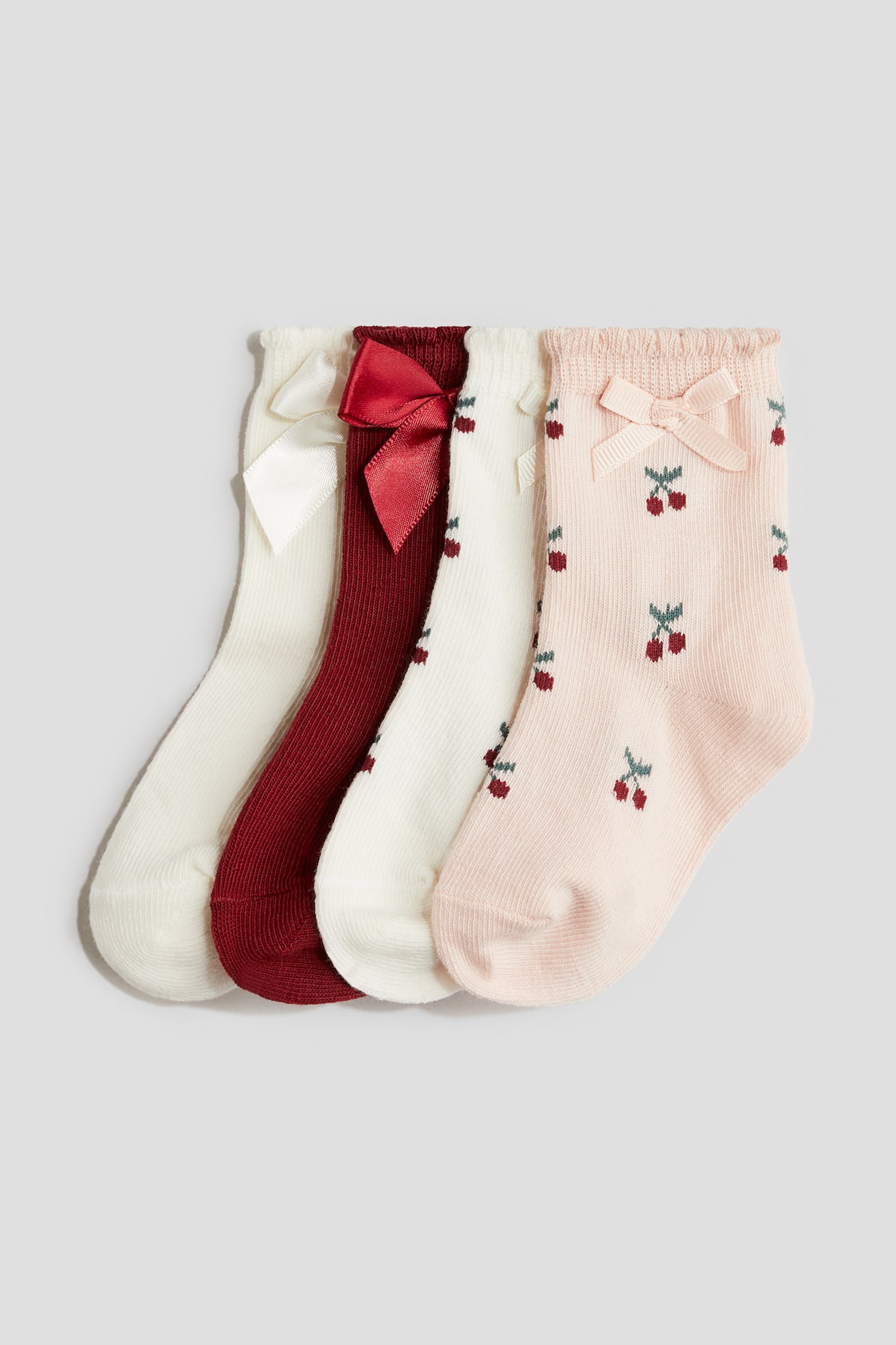 Pink/cherries 4-pack Socks for kids | H&M US