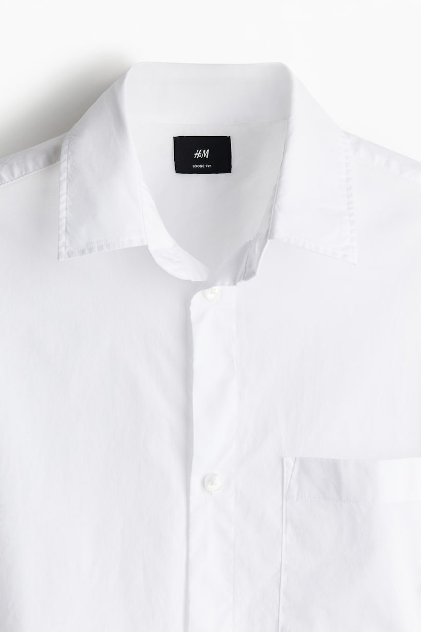 Relaxed Fit Short-sleeved Shirt - White - Men | H&M US