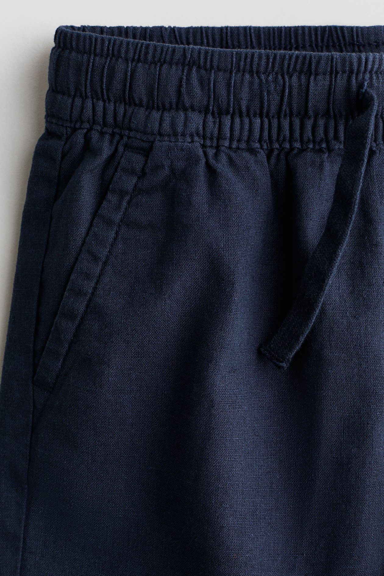 Linen-blend shorts - Navy blue - Kids | H&M MY