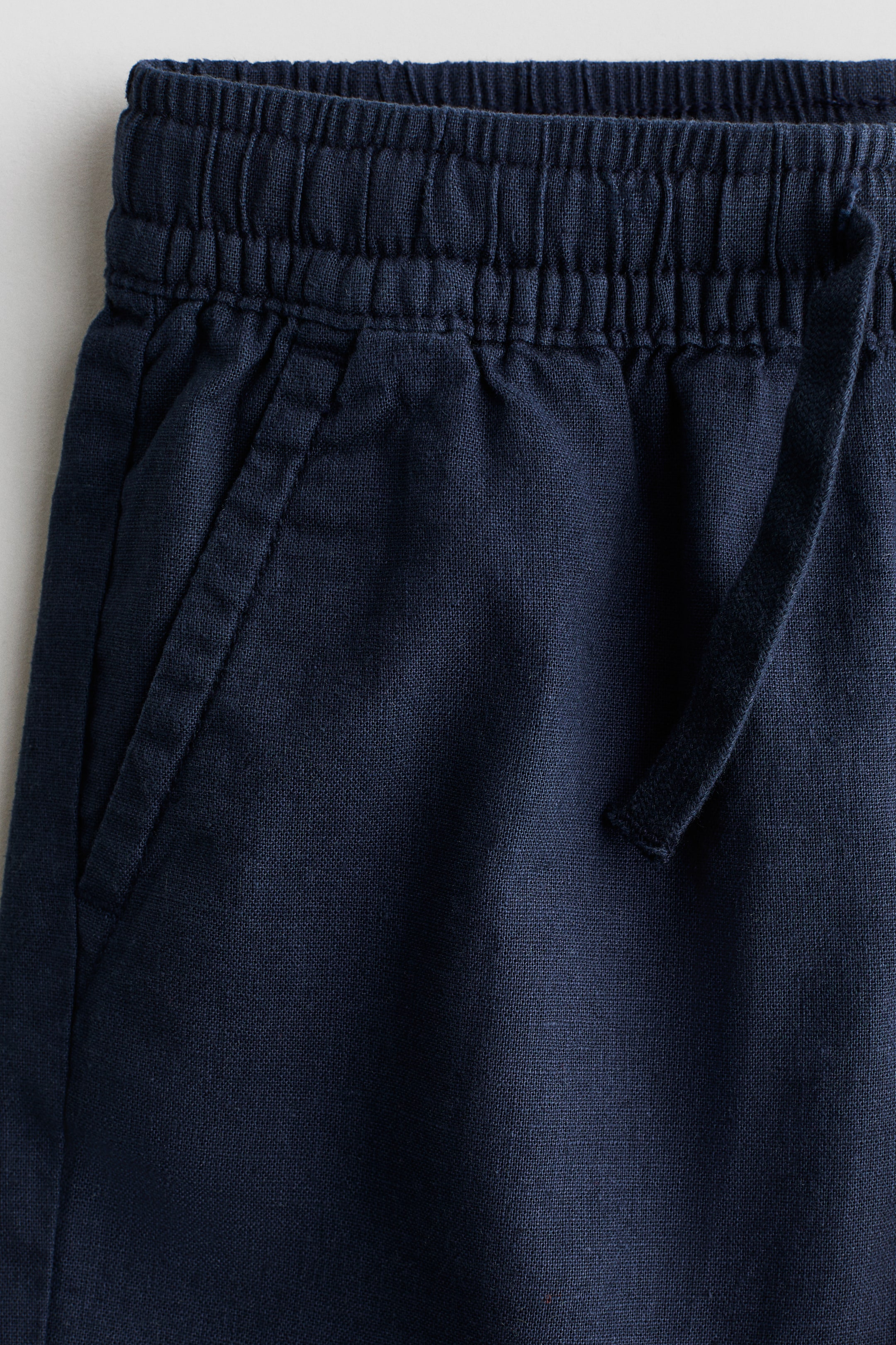 Linen-blend shorts - Navy blue - Kids | H&M MY