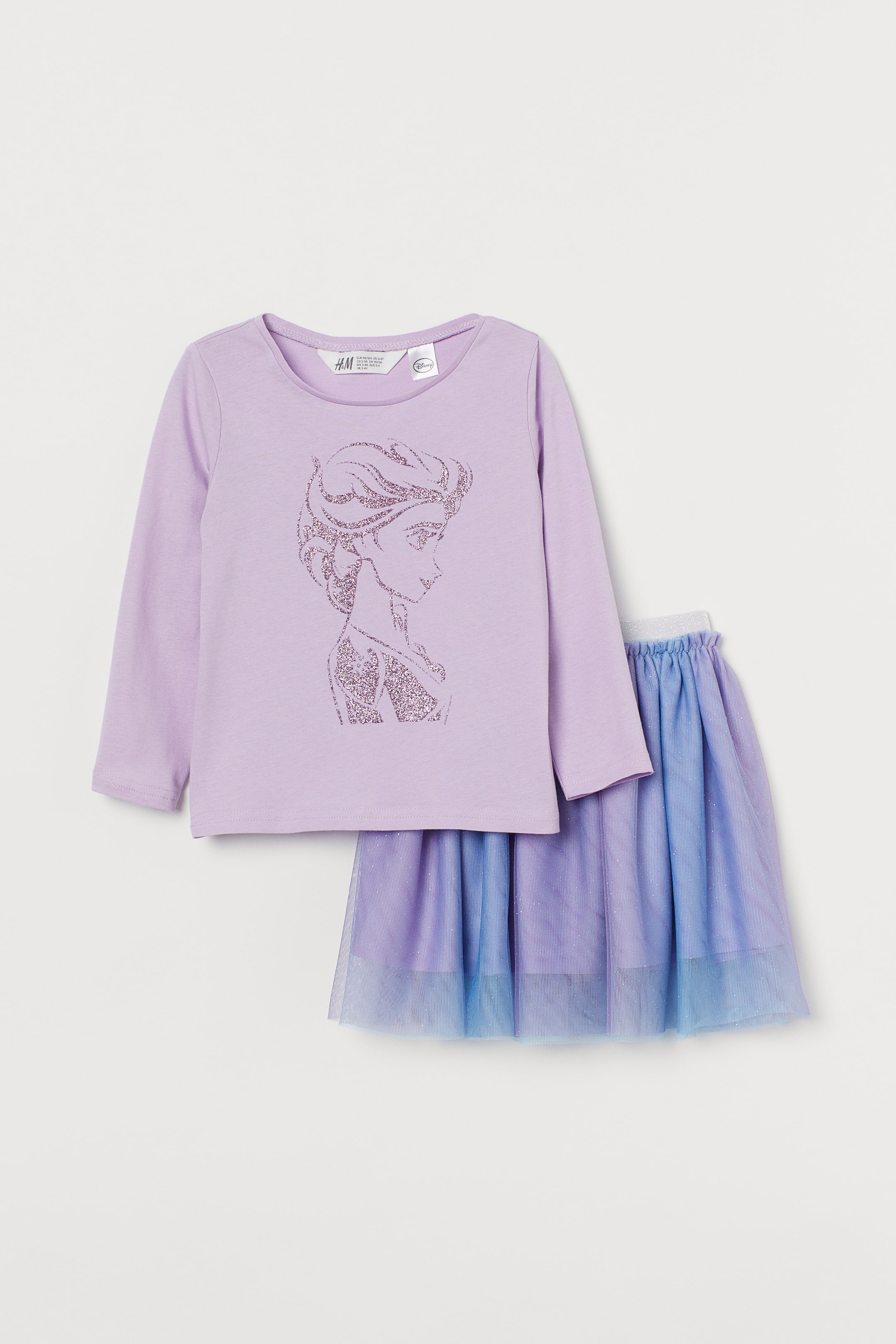 2-piece Printed Set - Light purple/Frozen - Kids | H&M CA