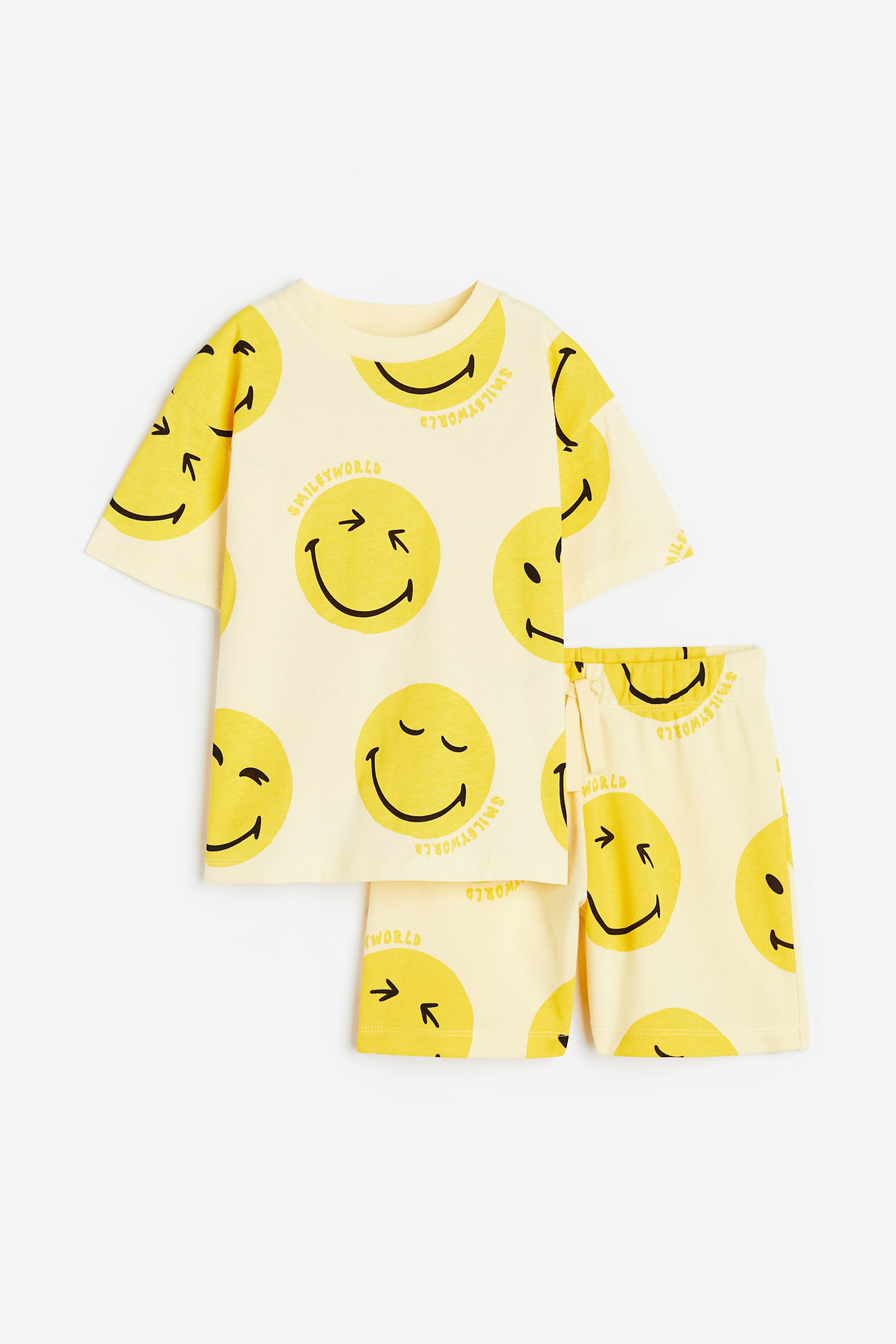 2-piece printed set - Light yellow/SmileyWorld® - Kids | H&M PH