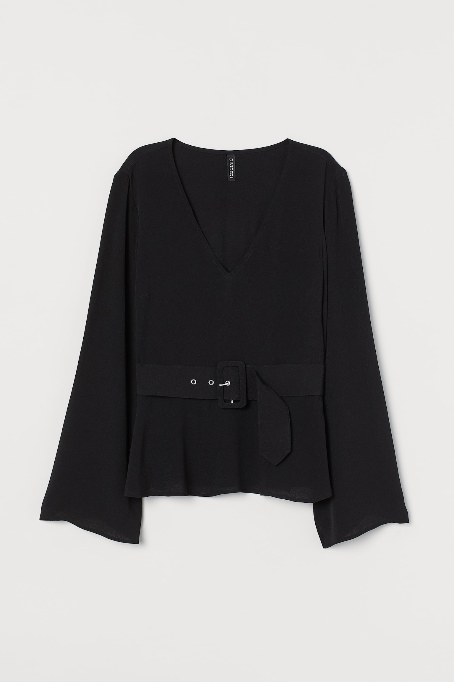 Blusa con cinturón - Negro - MUJER | H&M ES