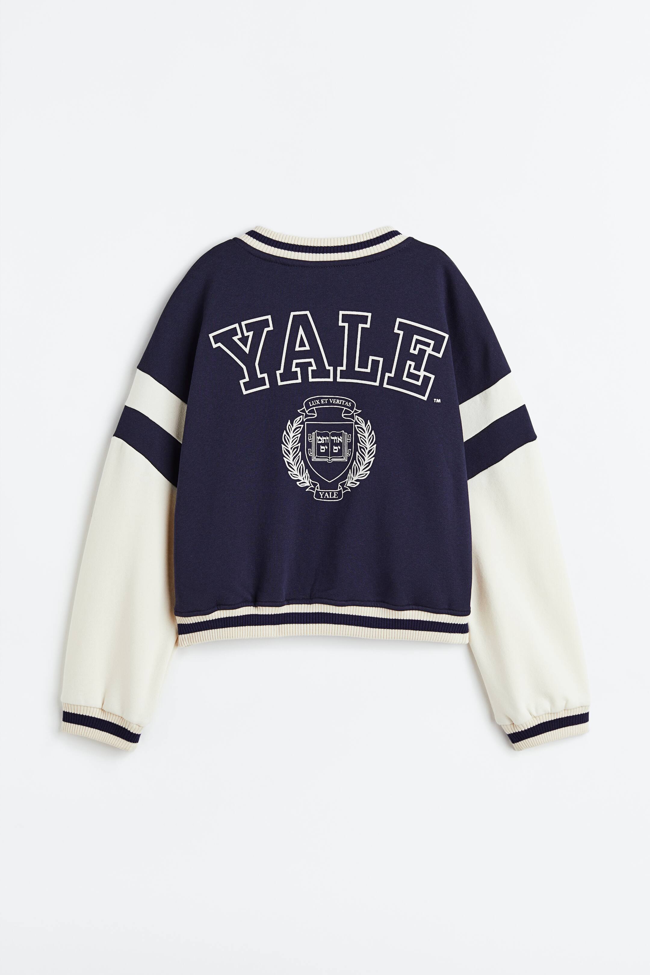 Print-motif baseball jacket - Dark blue/Yale - Kids | H&M HK