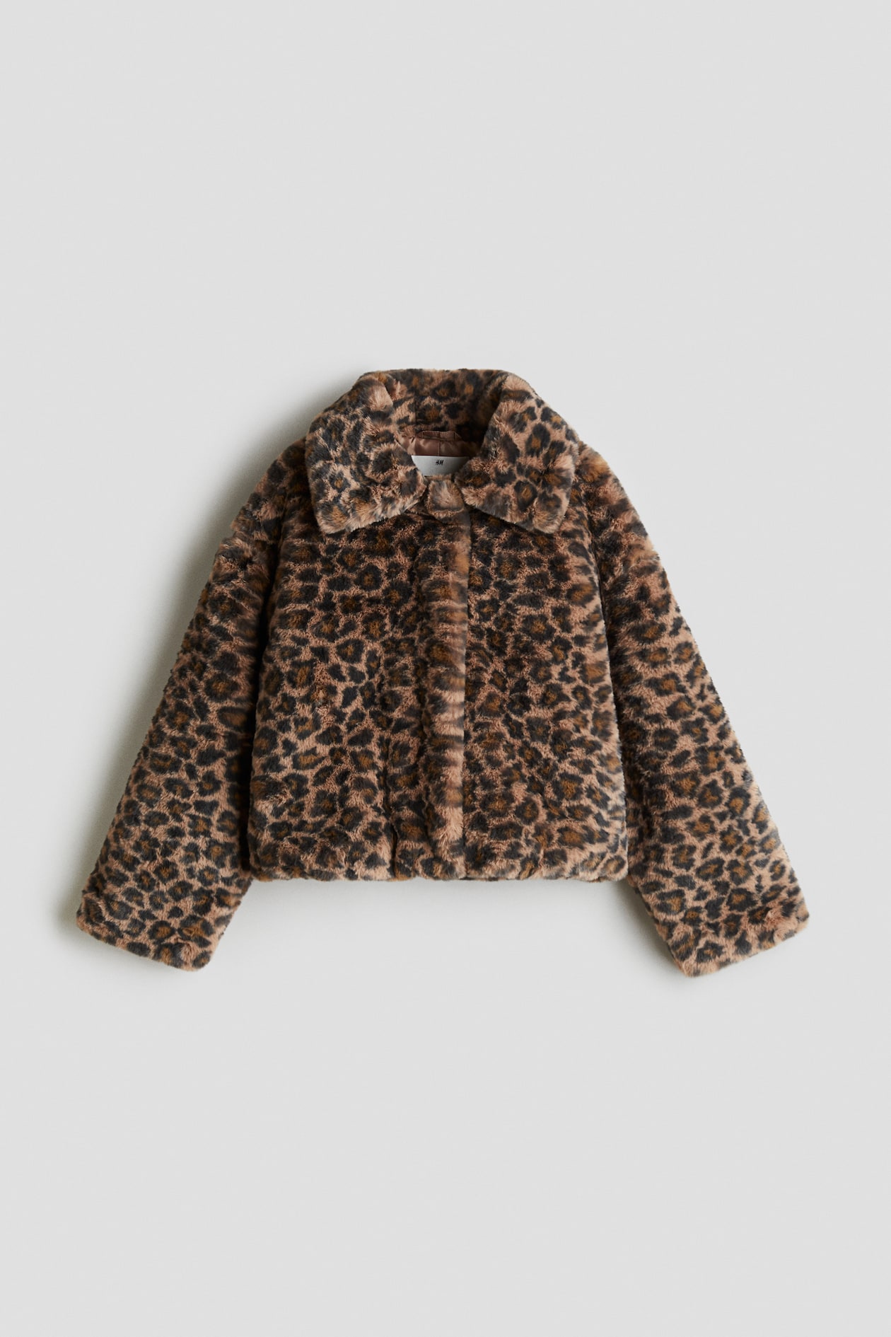 Beige/leopard print Fluffy Jacket for kids | H&M US