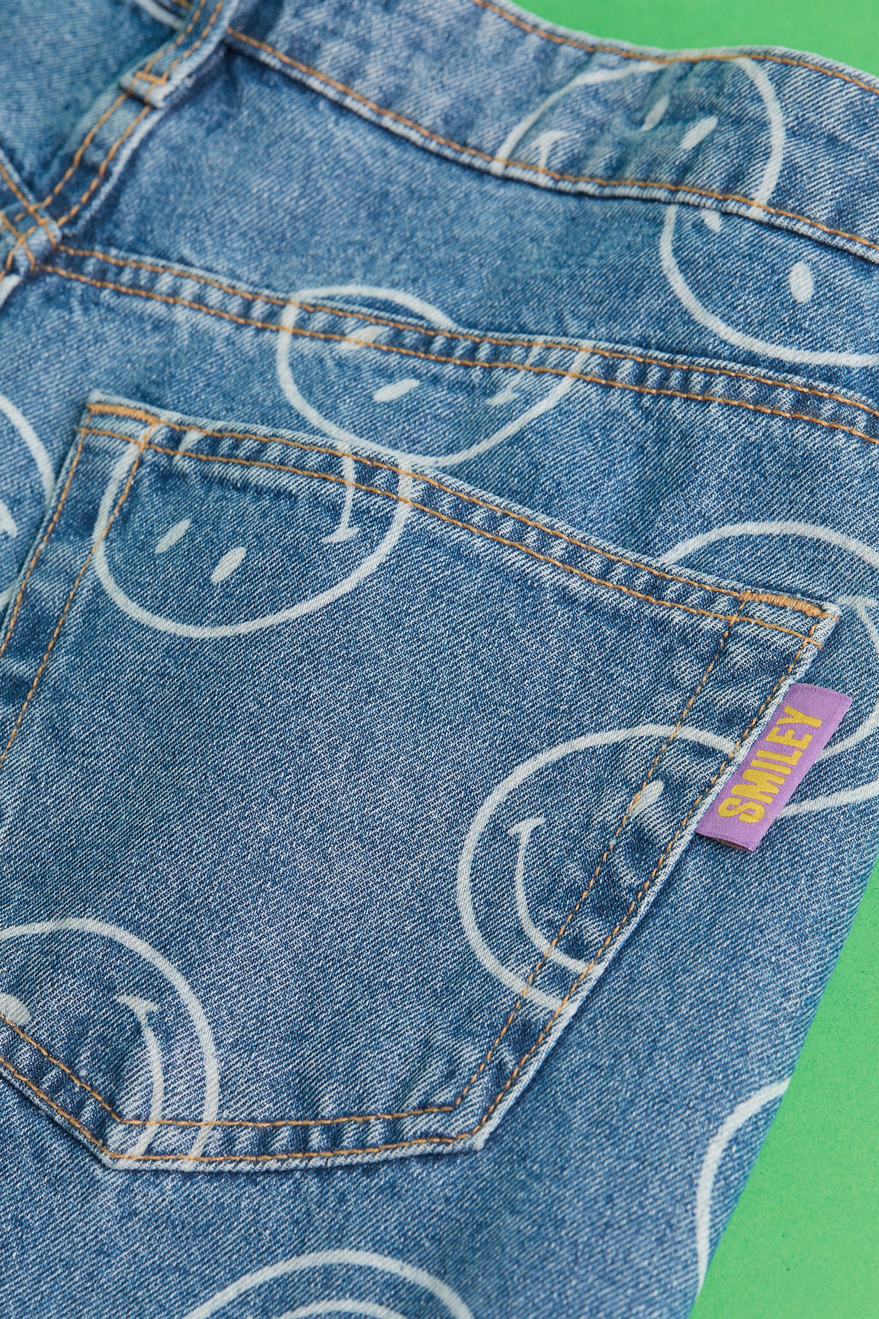Women's Light denim blue/Smiley® H&M+ Wide High Jeans | H&M US
