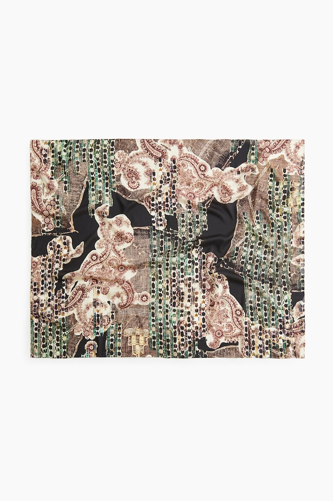 Silk-blend scarf - Brown/Patterned - Ladies | H&M GB
