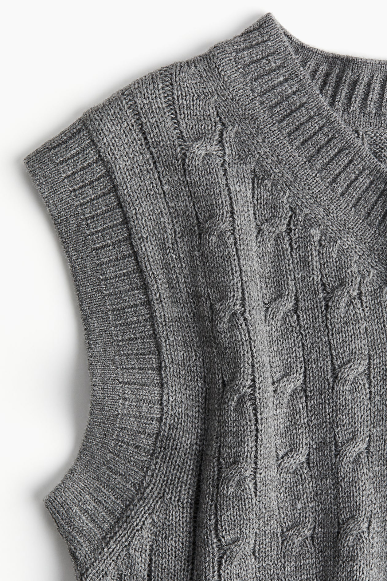 Cable-knit Sweater Vest - Gray melange - Ladies | H&M US