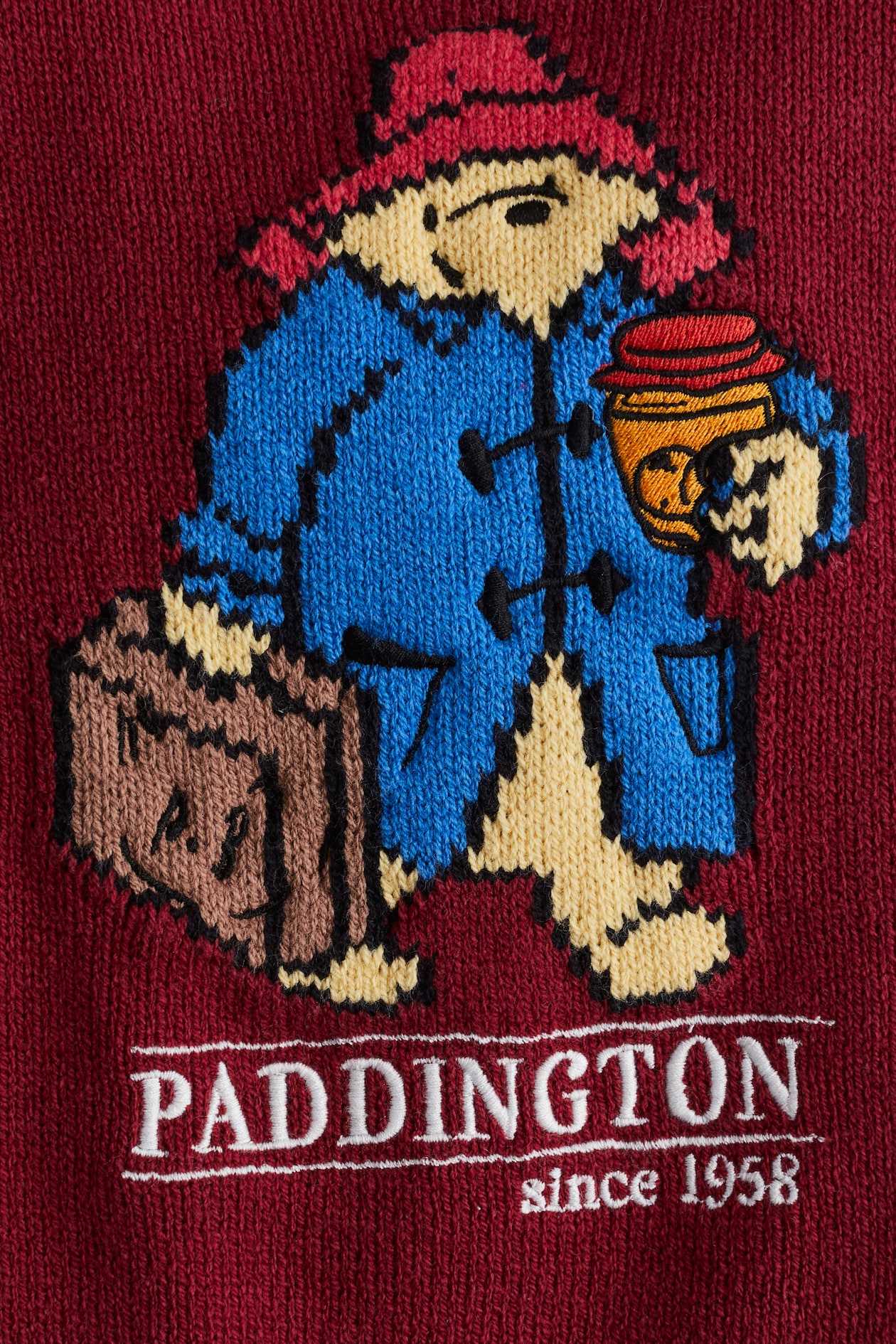 Pullover in maglia jacquard - Rosso/orso Paddington - BAMBINO | H&M IT