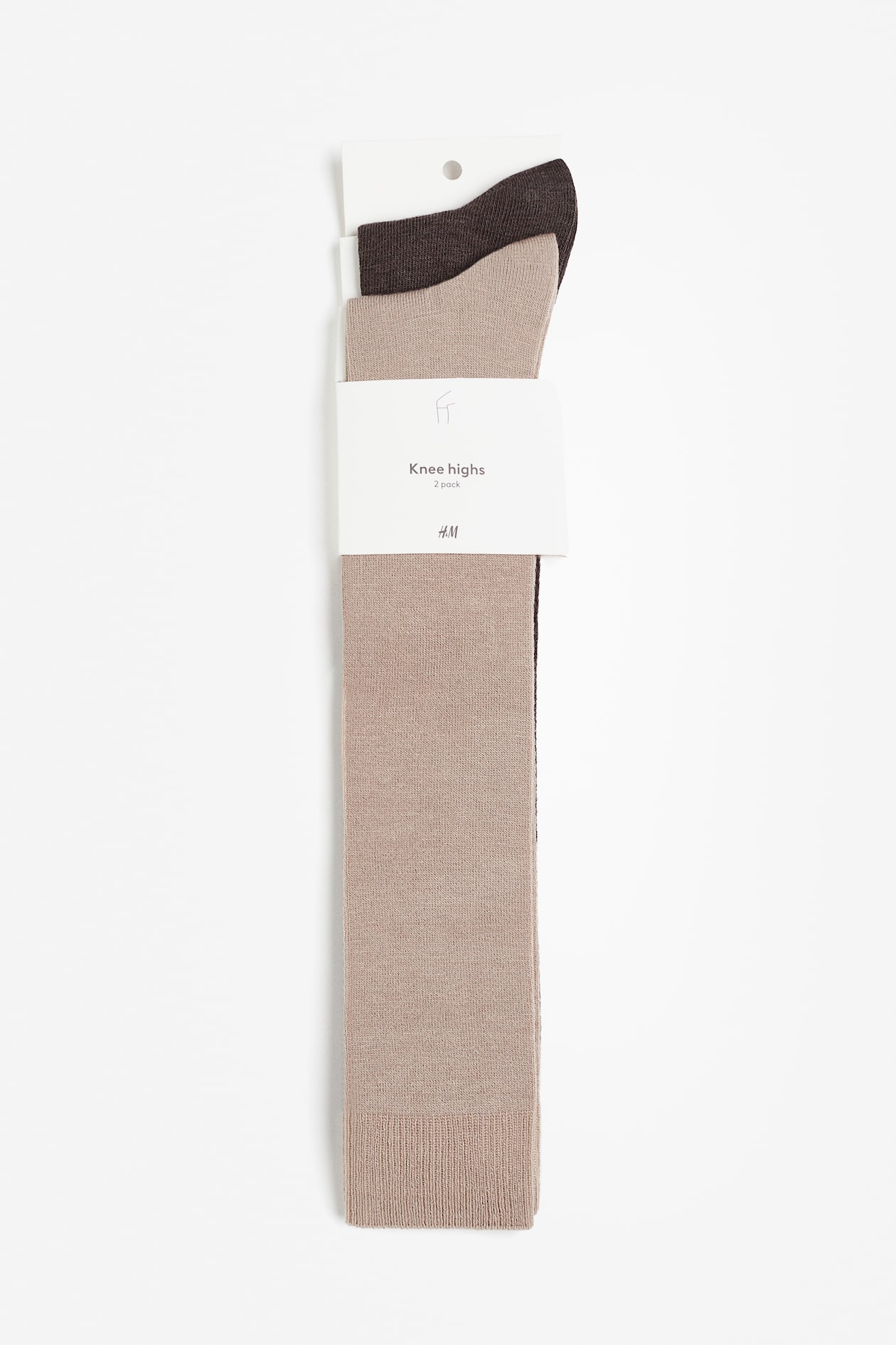 Podkolanówki 2-pak - Beżowy/Ciemnobrązowy - ONA | H&M PL