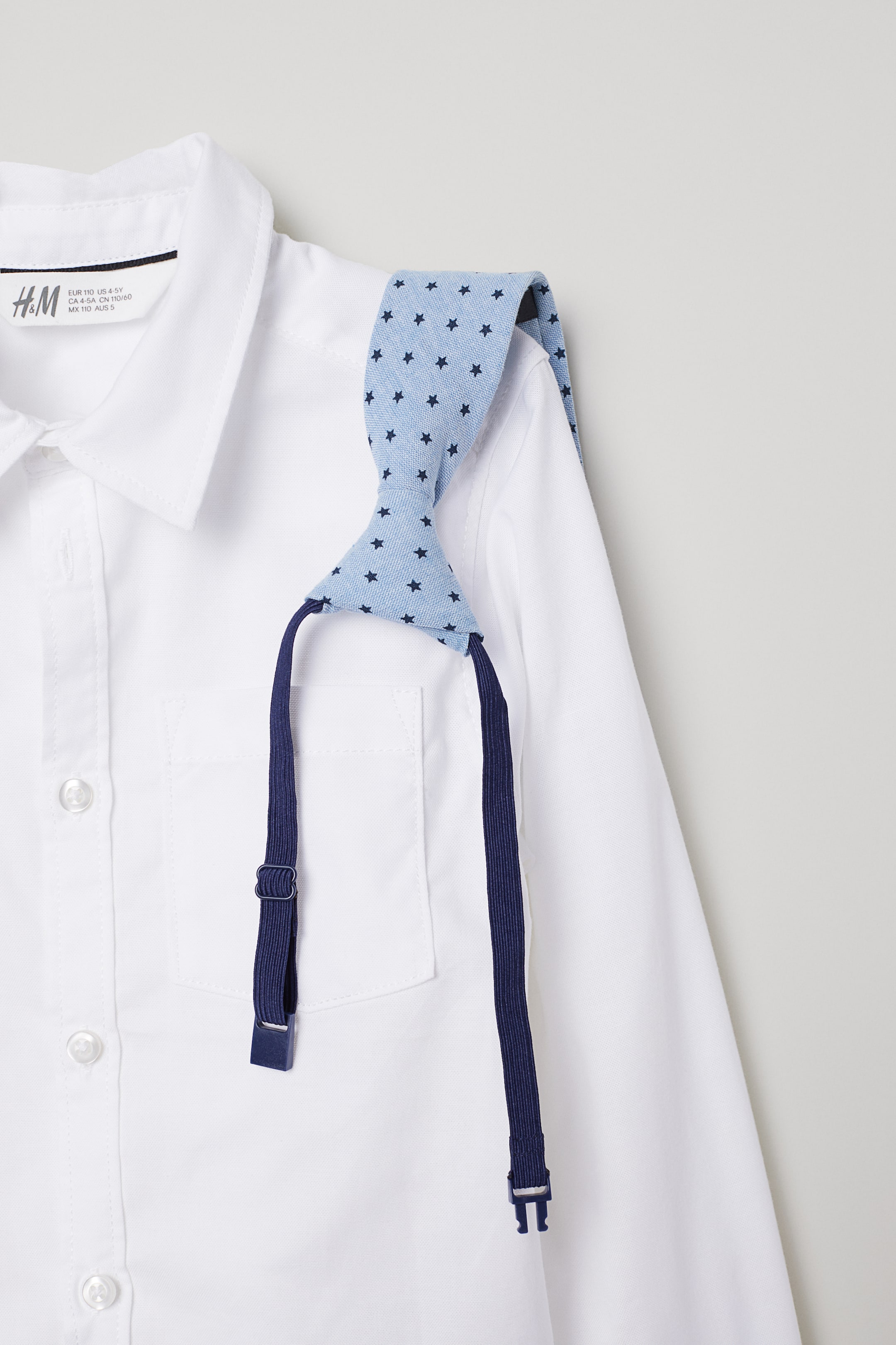 Skjorta med slips/fluga - Lång ärm - Vit/Slips - BARN | H&M SE