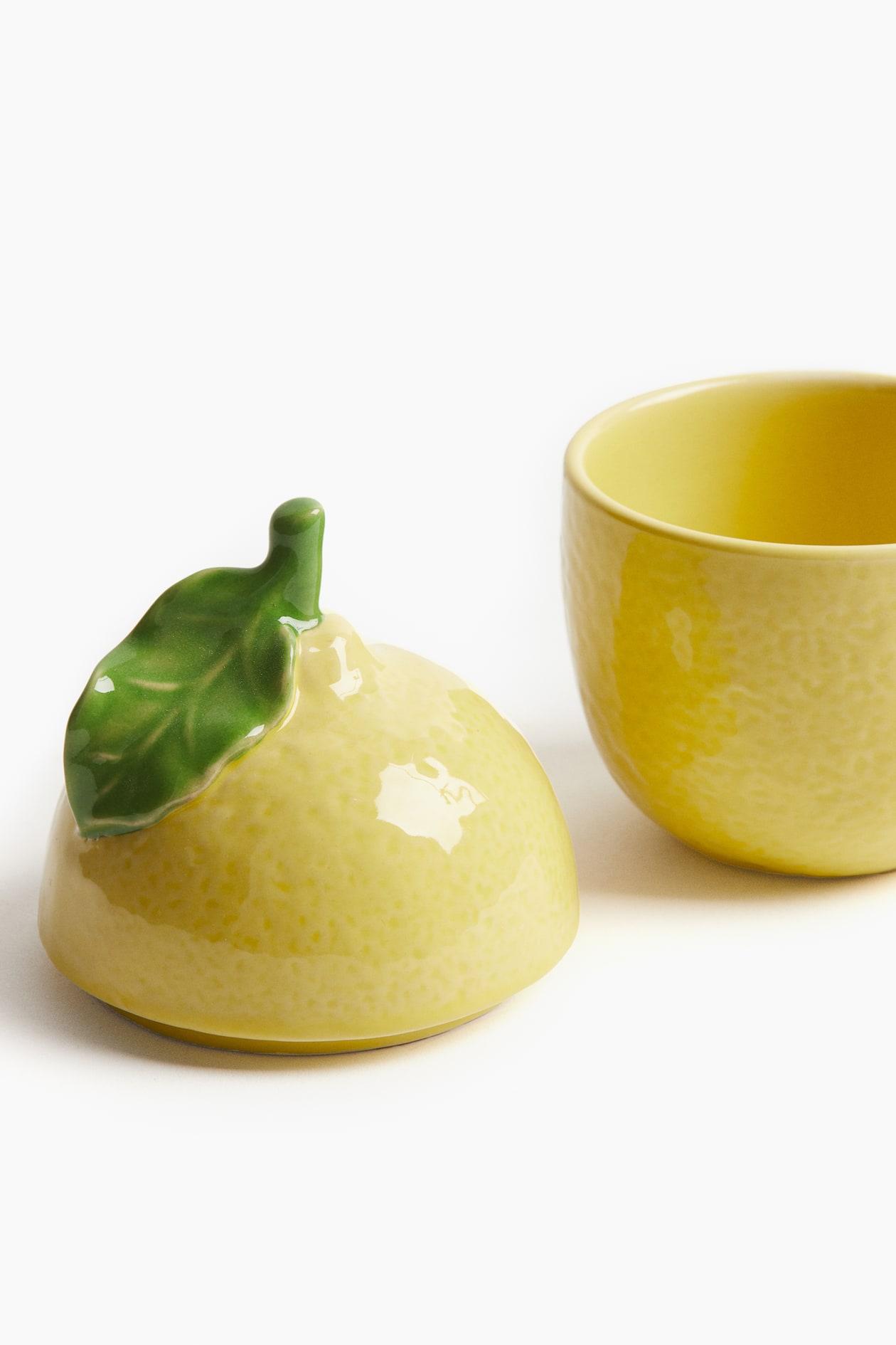 Lemon-shaped Stoneware Jar - Yellow - Home All | H&M US
