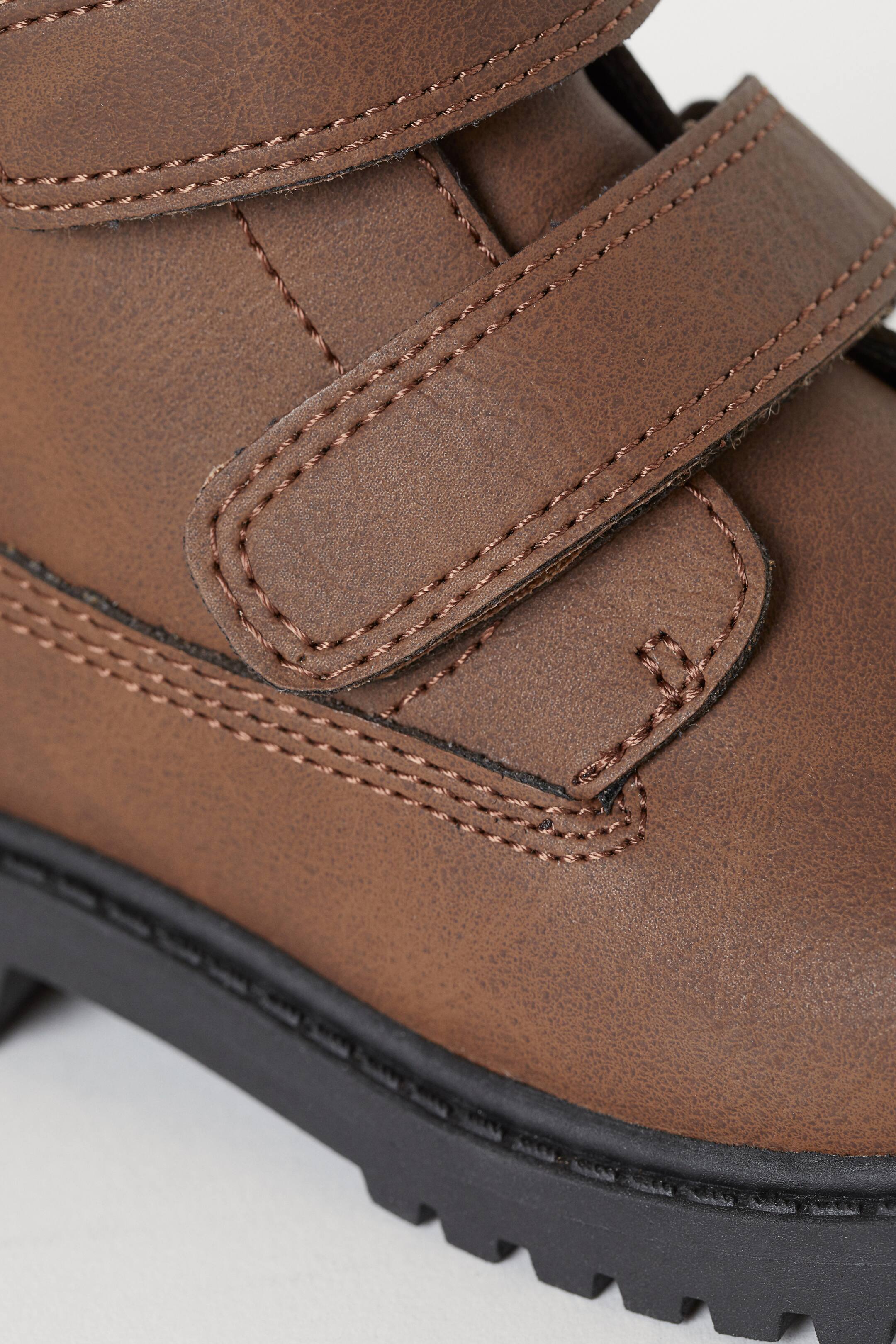 Boots with hook/loop fasteners - Dark brown - Kids | H&M GB