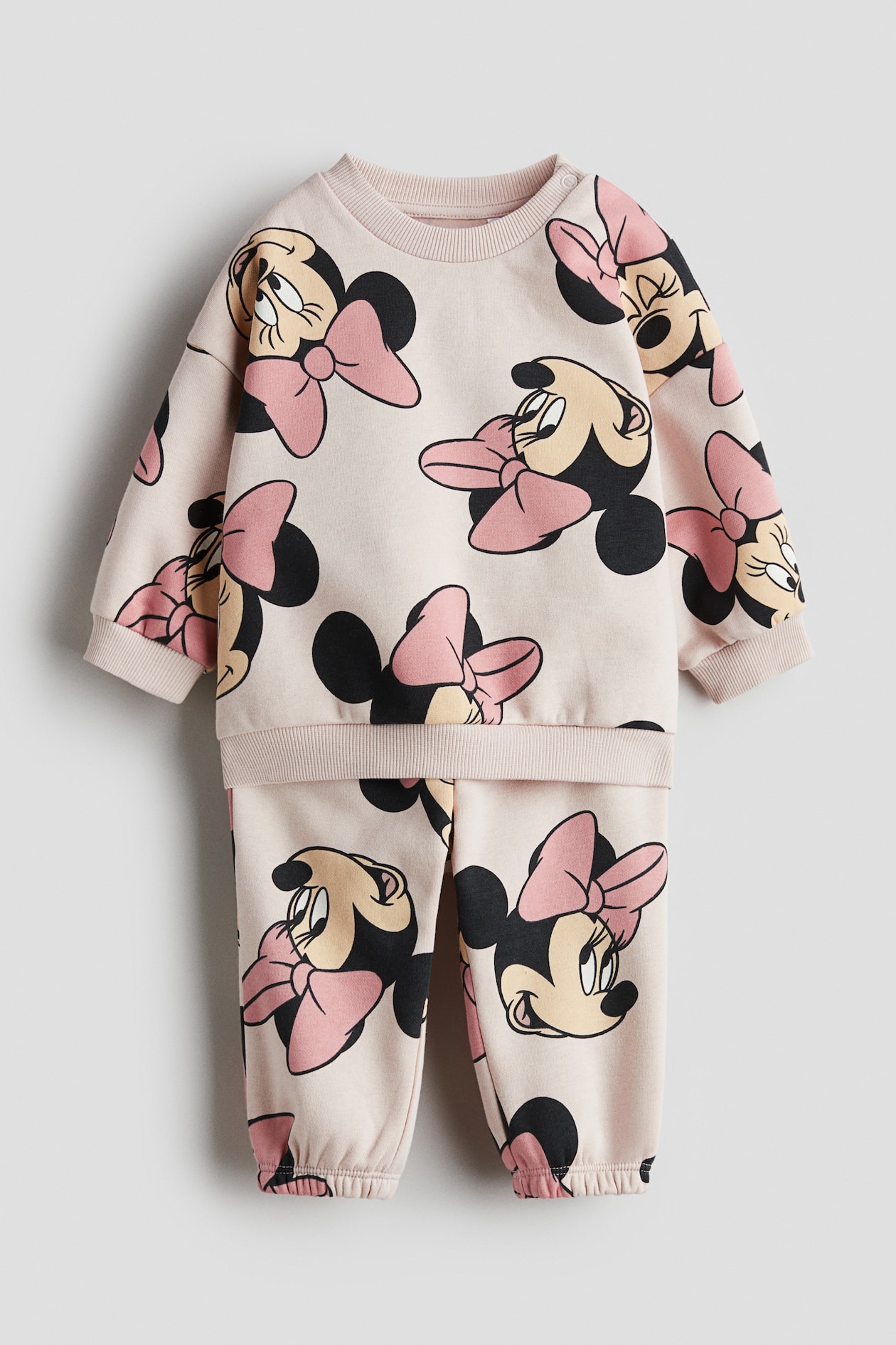 Light pink/Minnie Mouse 2-piece Printed Sweatsuit for kids | H&M CA