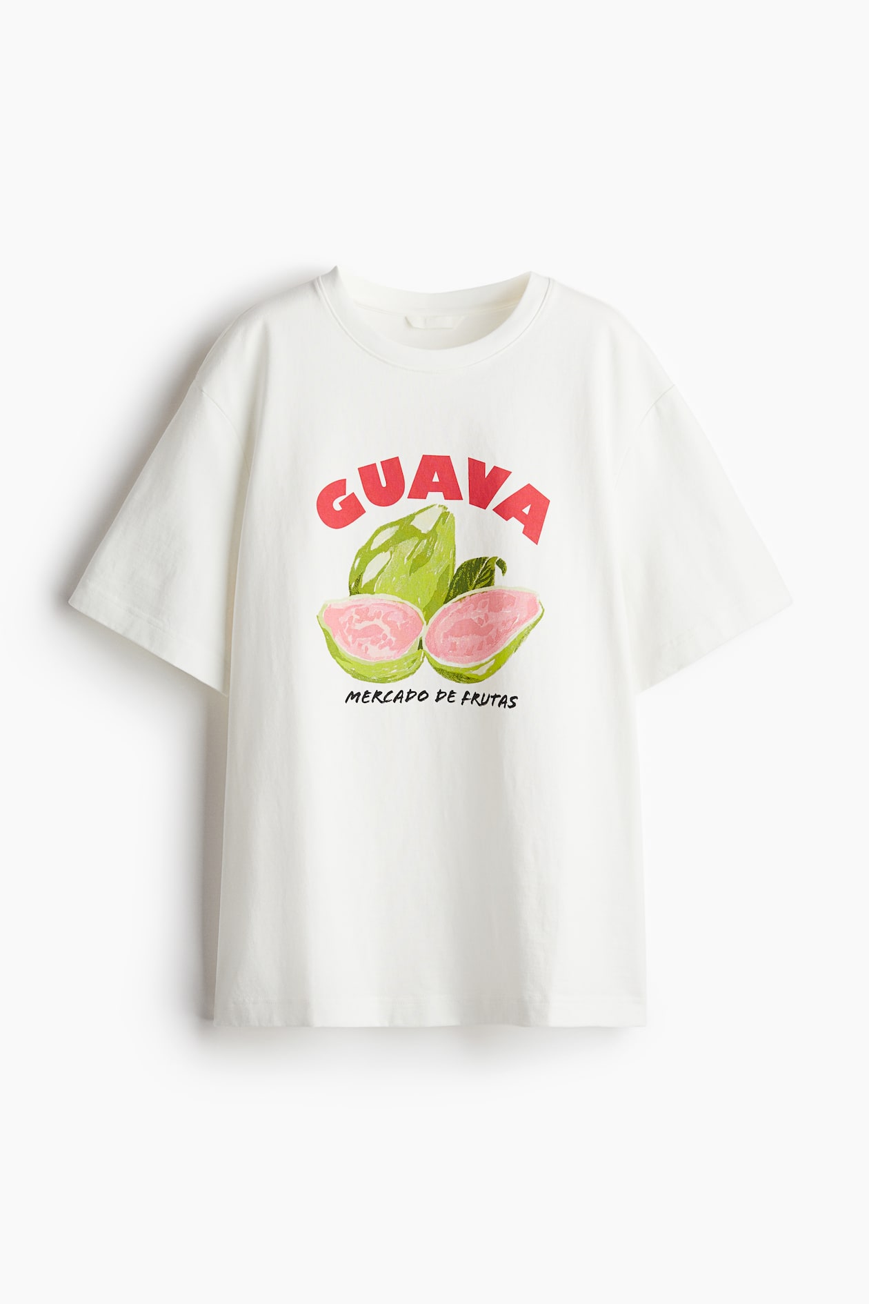 Women's White/Guava T-Shirt with Printed Motif | H&M US