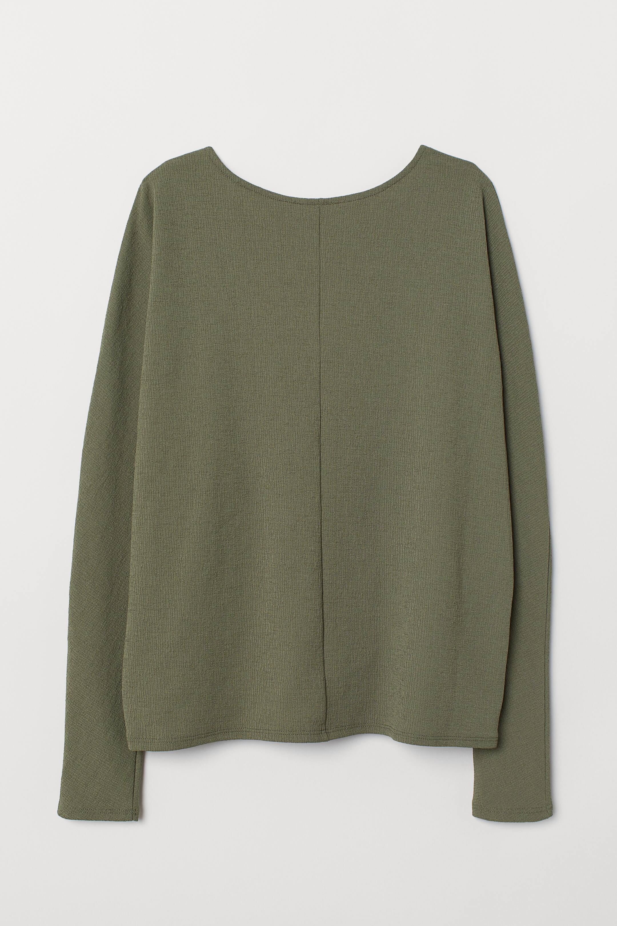 Top with Low-cut Back - Khaki green - Ladies | H&M US