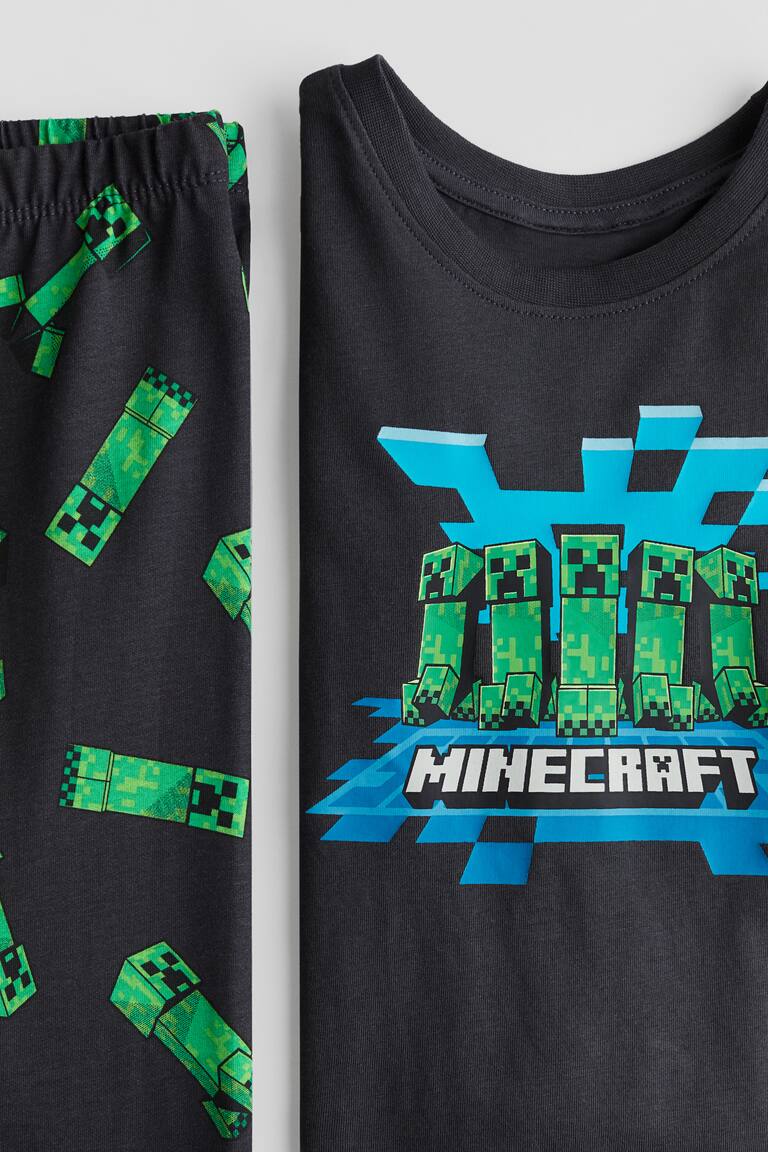 Pyjama Short Pyjama En Coton Pour Garçon 'Minecraft' Manches Courtes ...