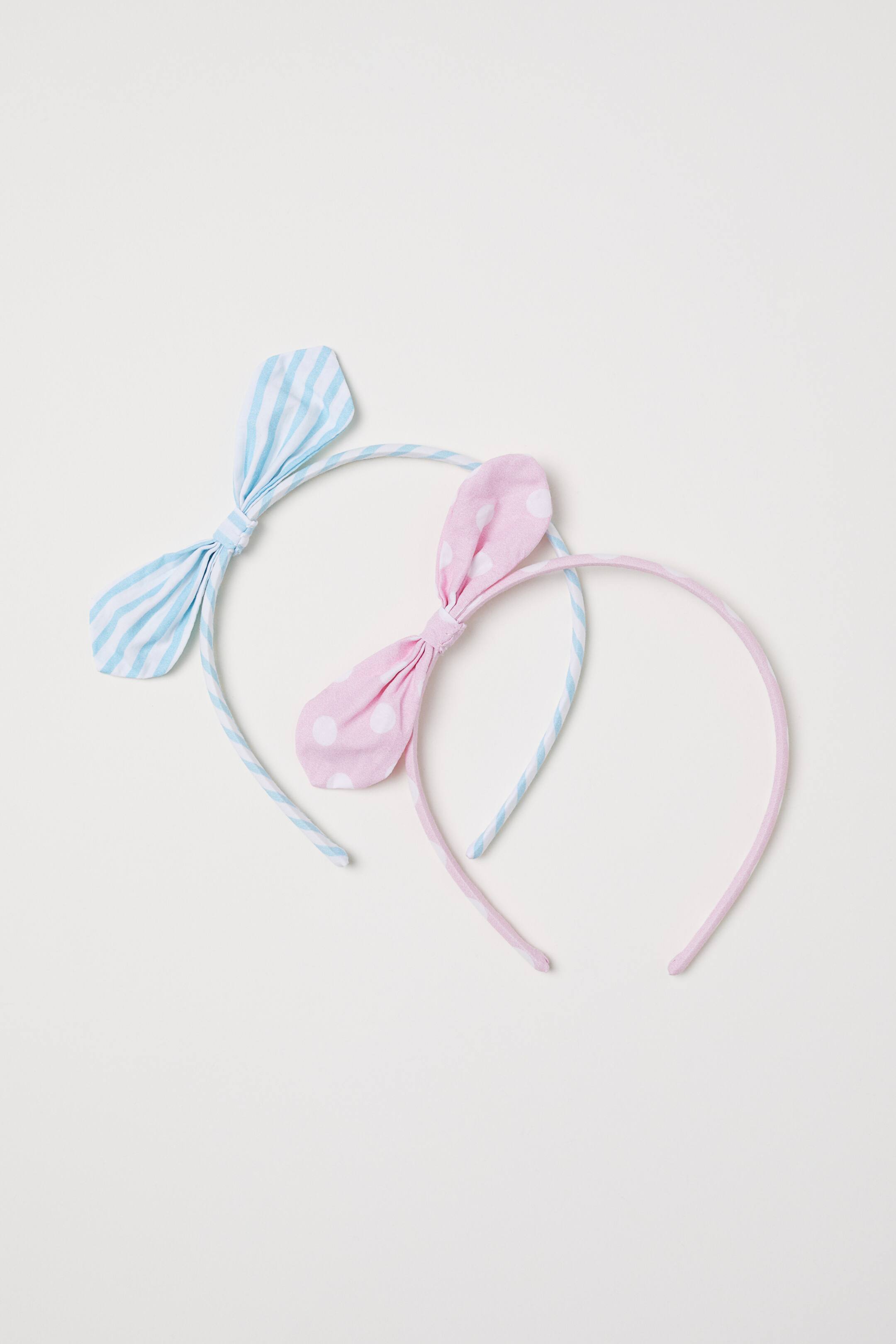 2-pack Alice bands with a bow - Light pink/Light blue - Kids | H&M GB