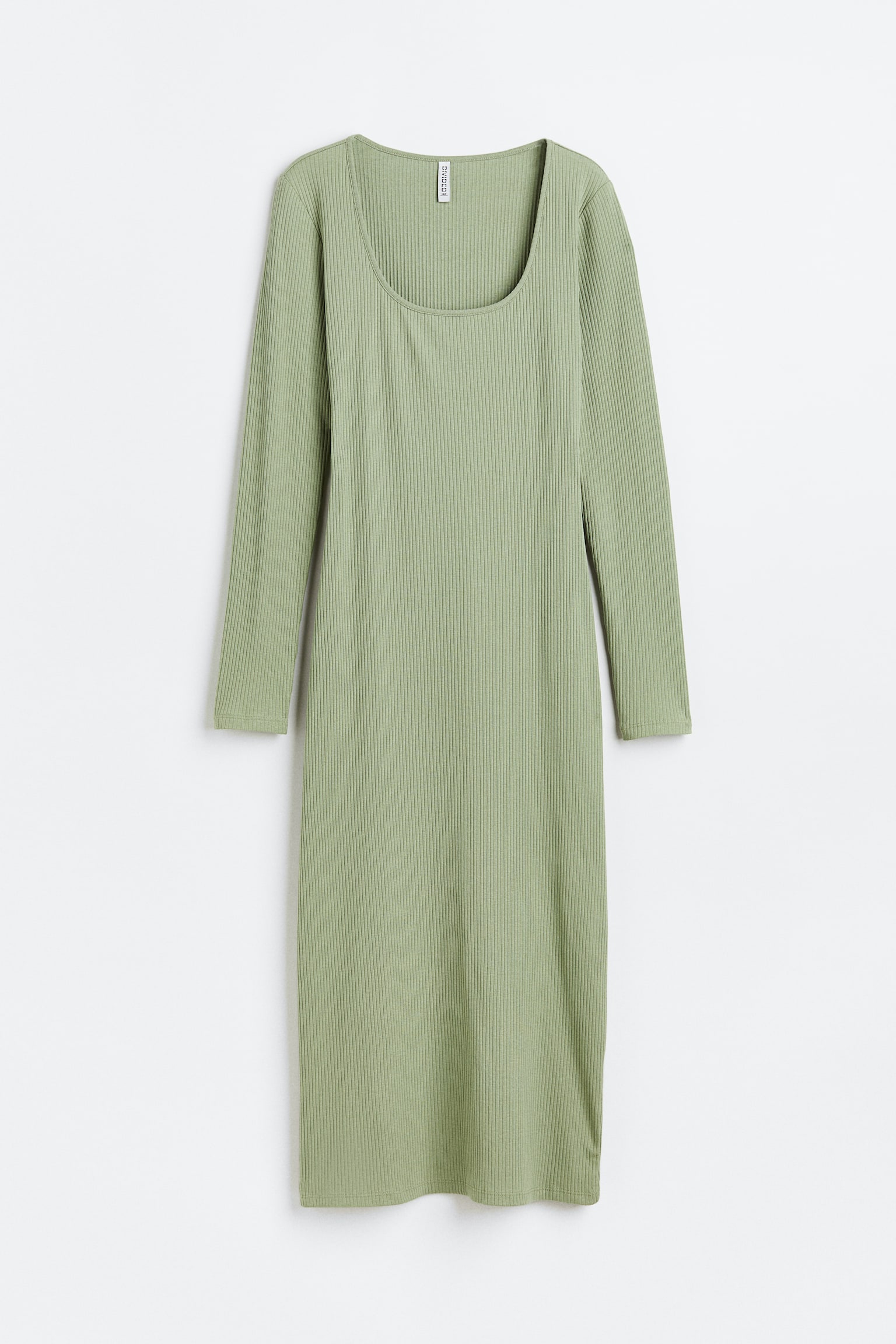 Ribbed bodycon dress - Khaki green - Ladies | H&M GB