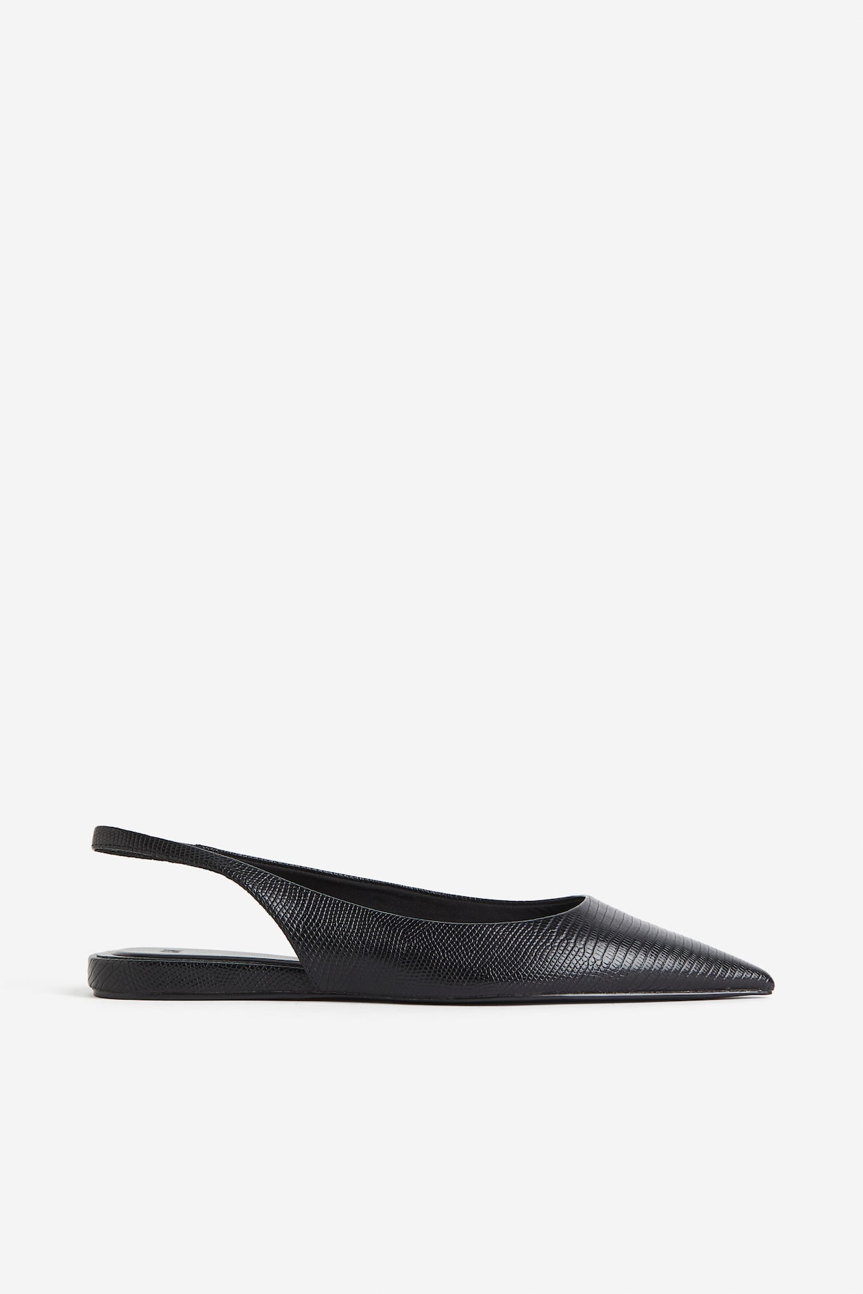 Pointed slingbacks - Black/Crocodile-patterned - Ladies | H&M GB